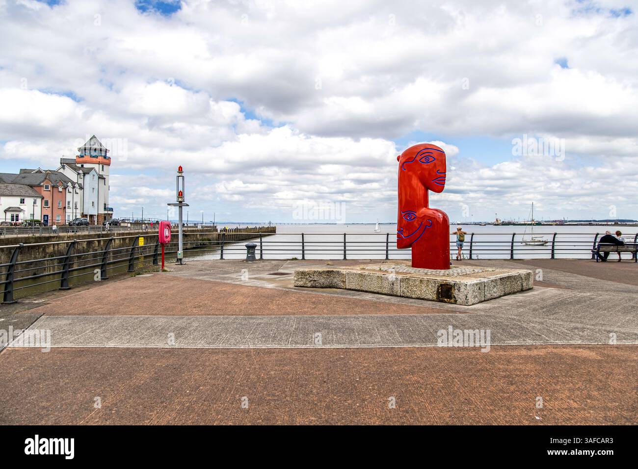 Portishead, UK- August 10, 2023: Red Arc of Angels sculpture Picture of ...