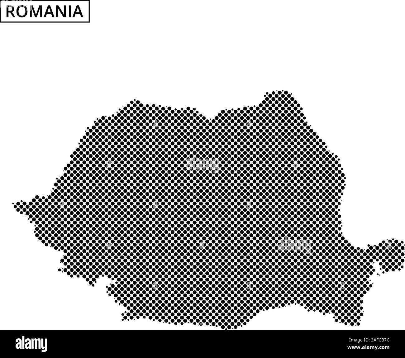 A unique dotted representation of Romania showcases the country’s ...