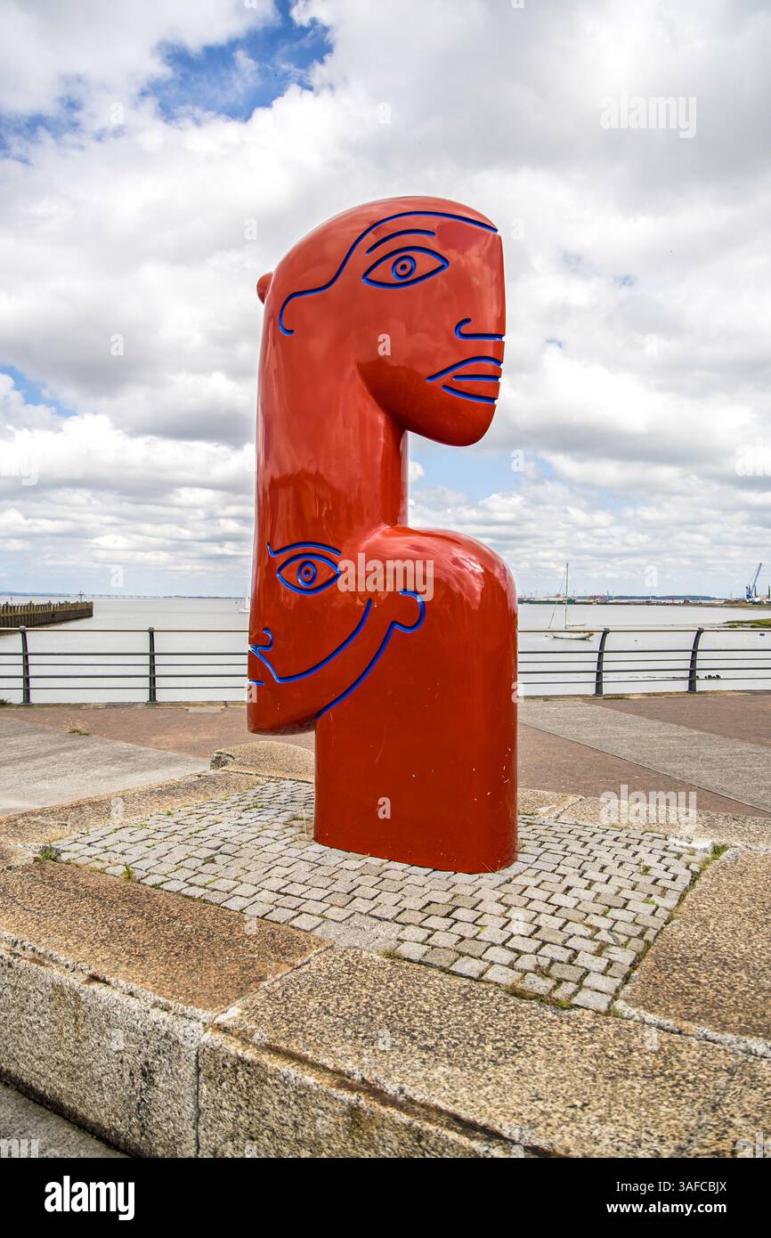 Portishead, UK- August 10, 2023: Red Arc of Angels sculpture Picture of ...