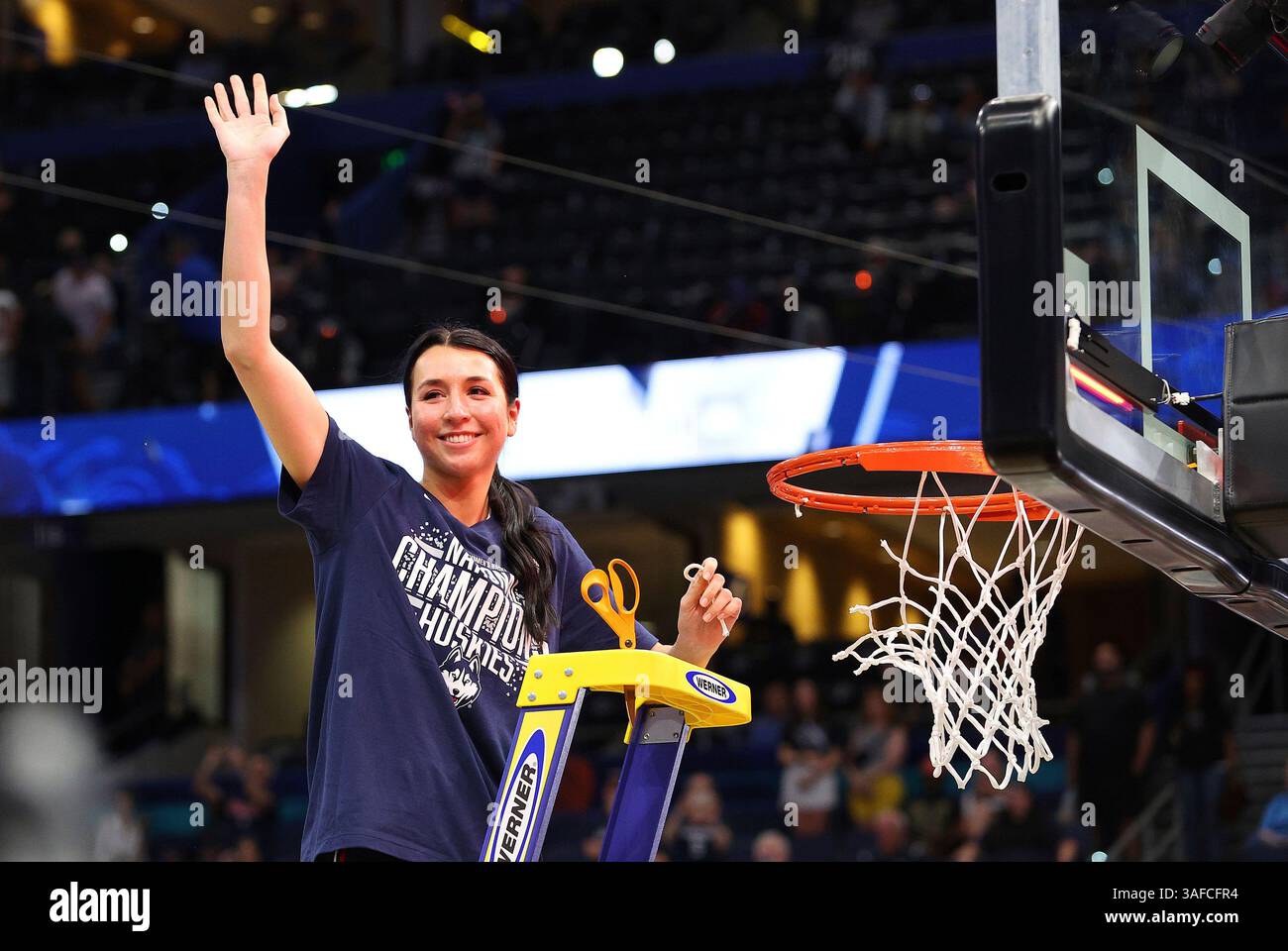 TAMPA, FL - APRIL 06: UConn Huskies guard Caroline Ducharme (33) reacts ...
