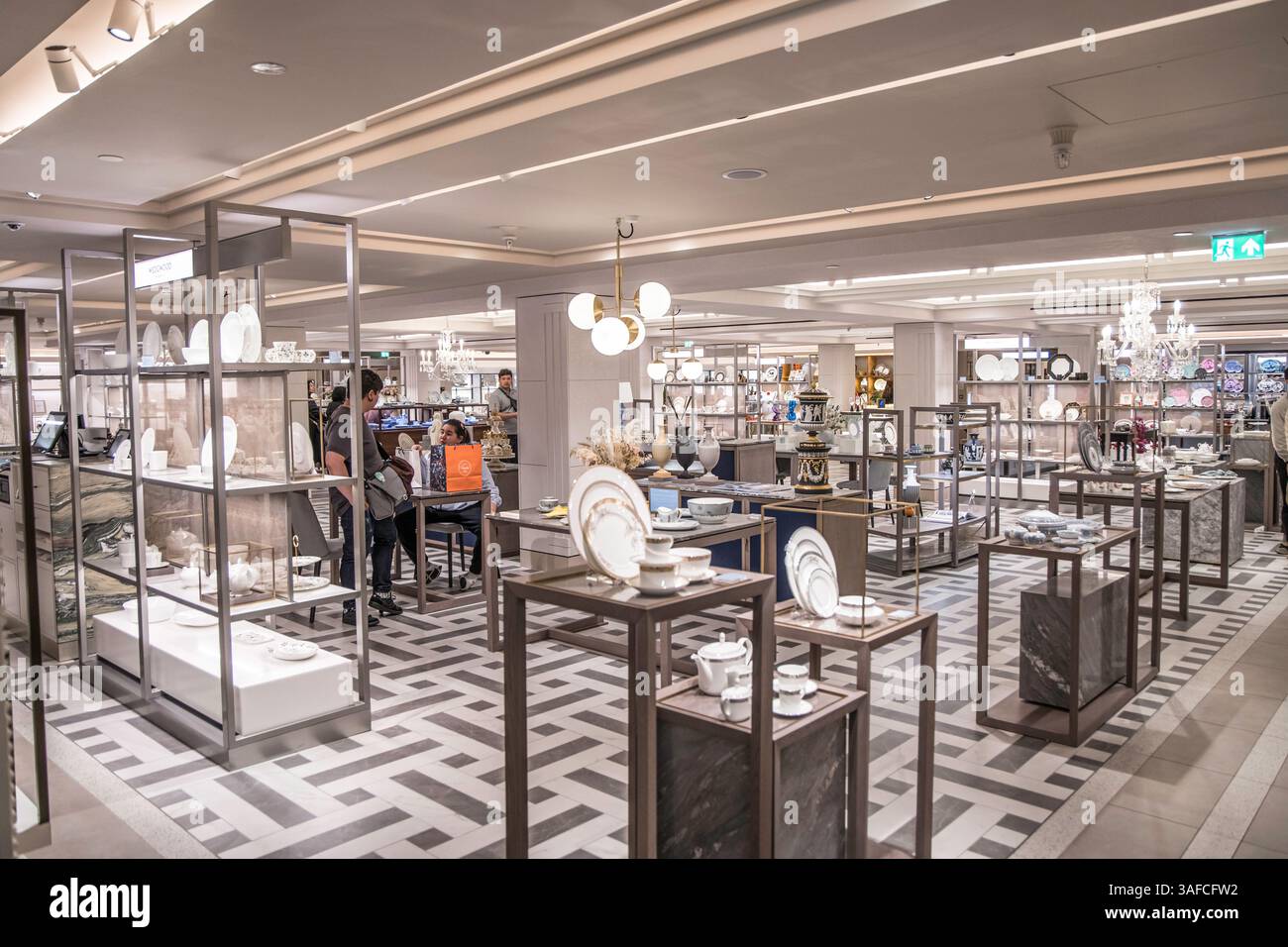 London, UK- August 6, 2023: Interior of Harrods Plates, the London s ...