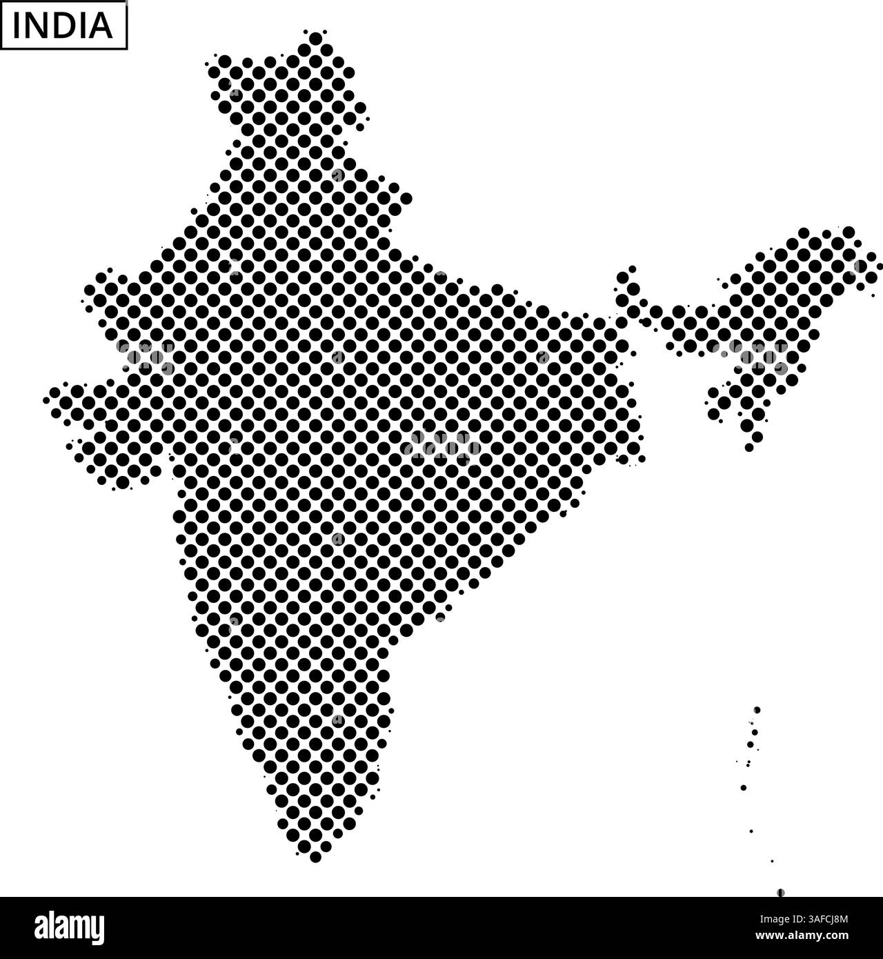 This visual features a dotted representation of India's geographical ...