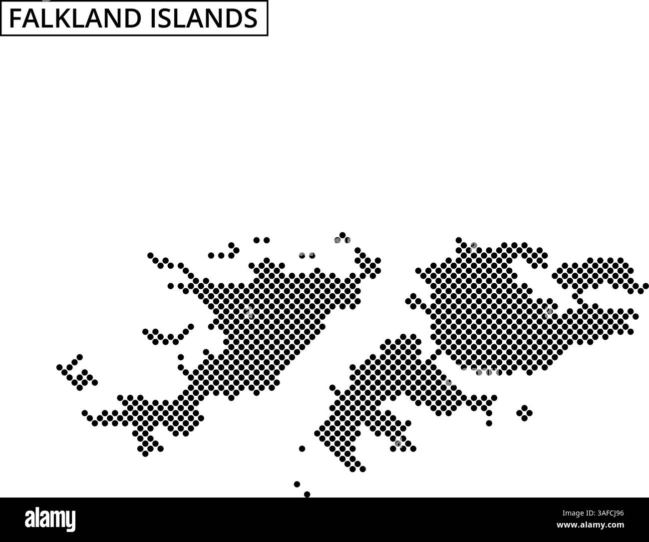 A dotted map highlights the Falkland Islands, showcasing their geography and position in the ...