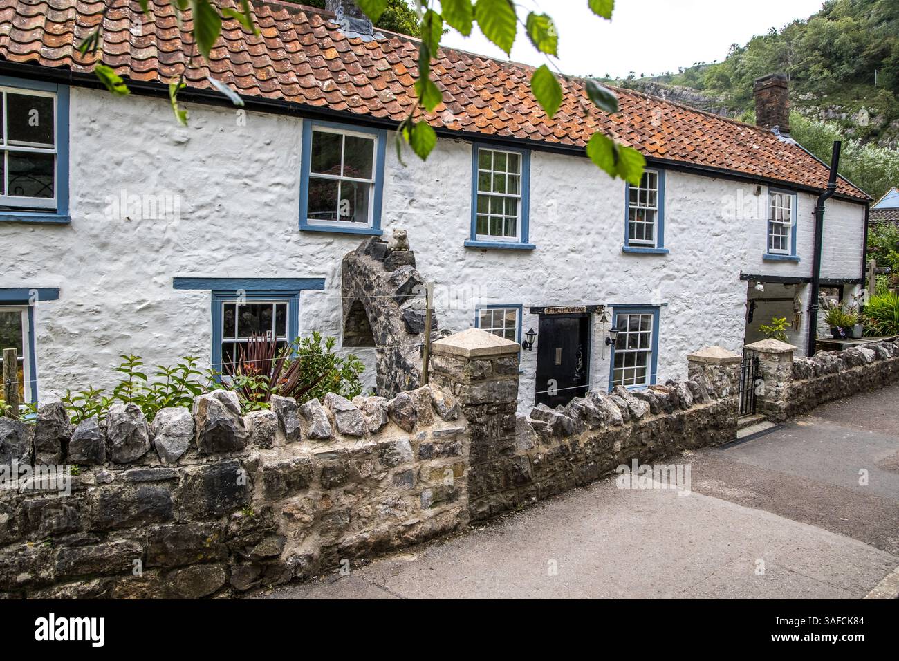 Cheddar, UK- August 4, 2023: Cheddar oldest cottage, a village famous ...
