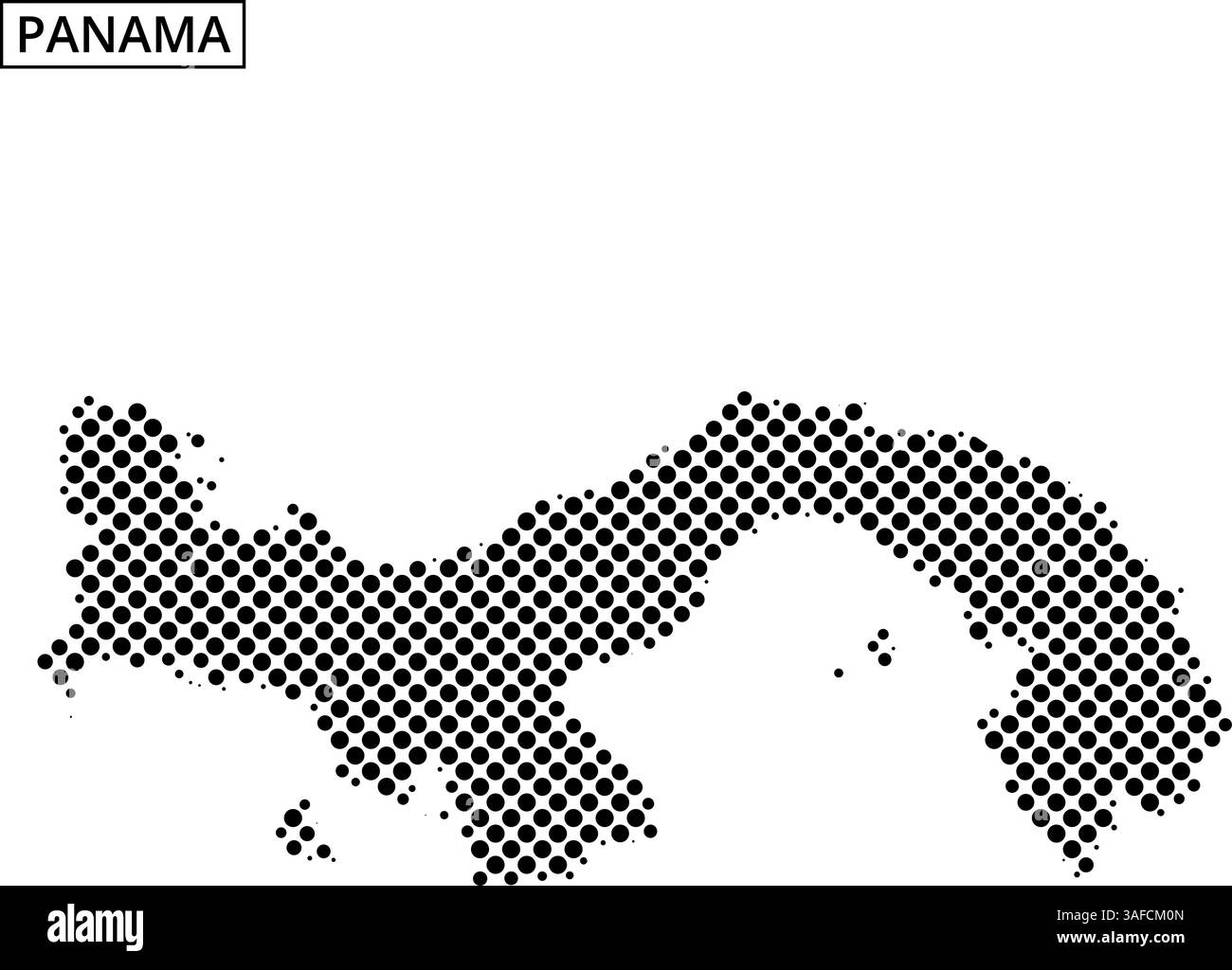 This graphic features a dotted representation of Panama's map ...