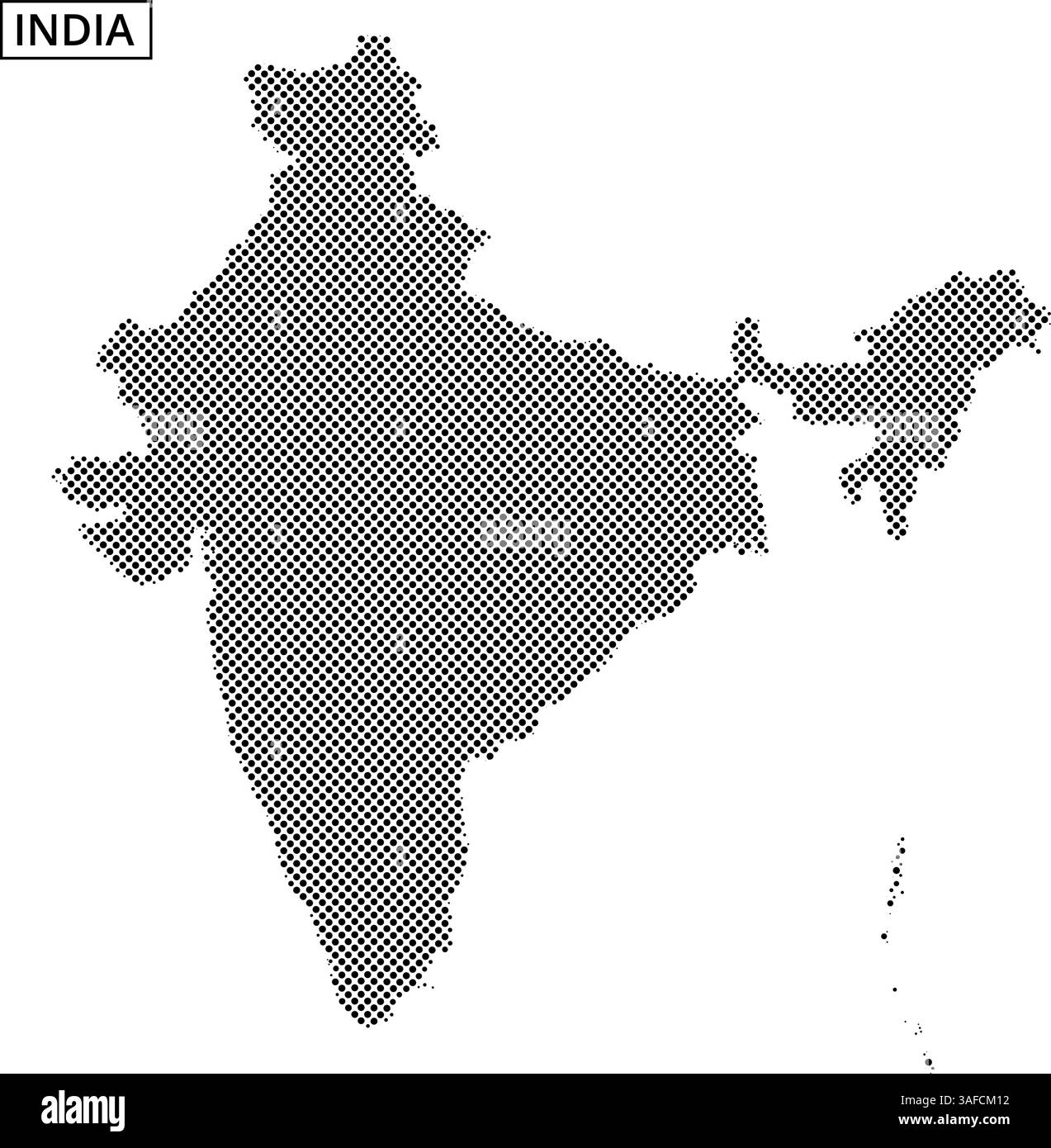 This visual features a dotted representation of India's geographical ...