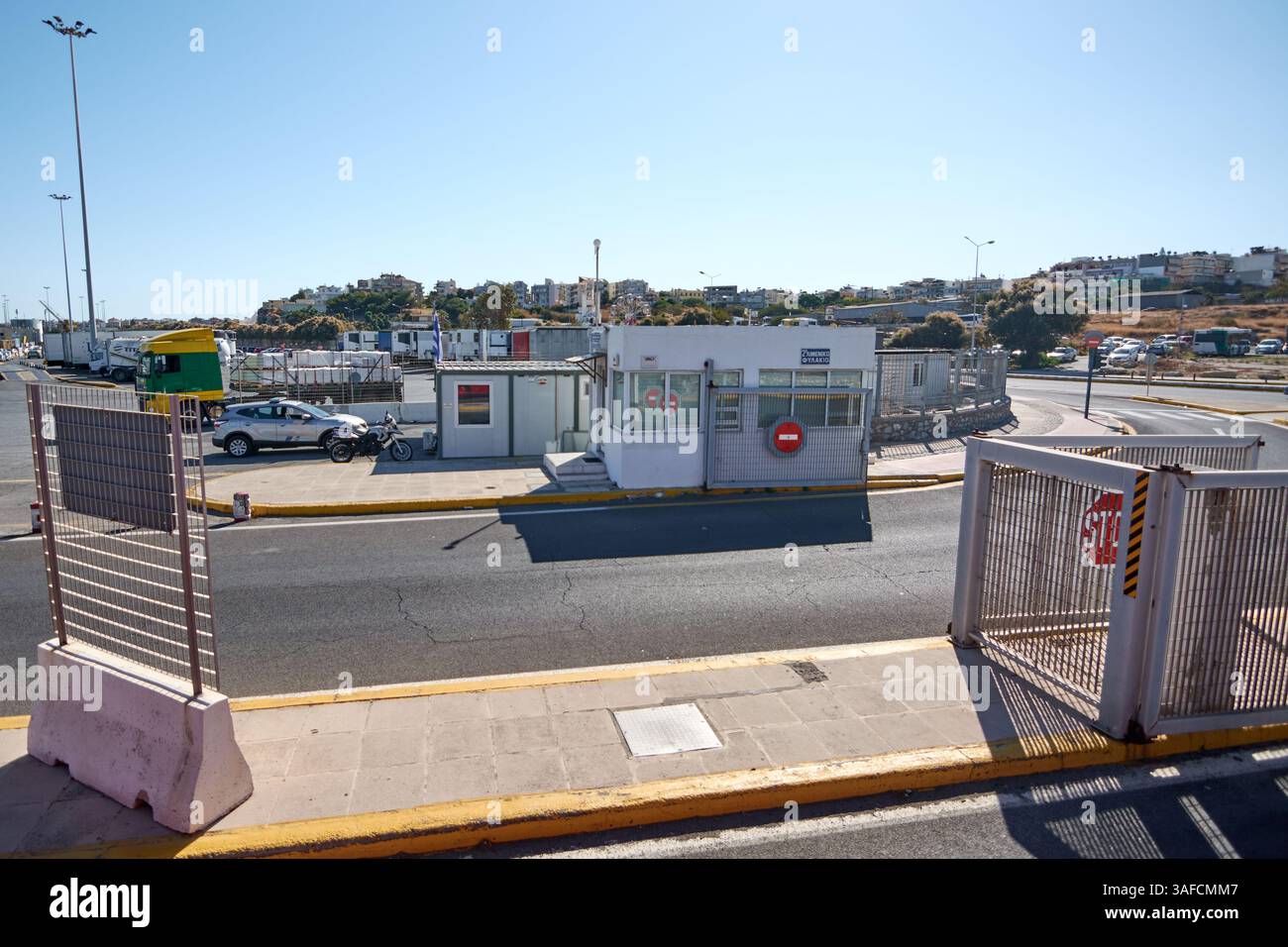 Crete.Greece - april 07, 2025: organized parking area with scenic ...