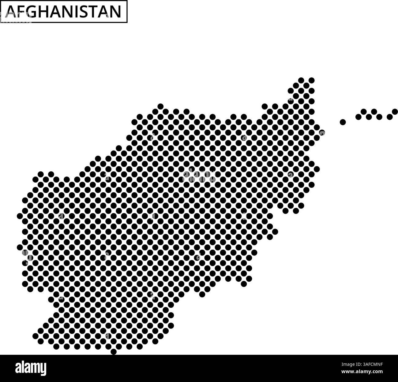 A map of Afghanistan is depicted using a dot pattern, showcasing ...
