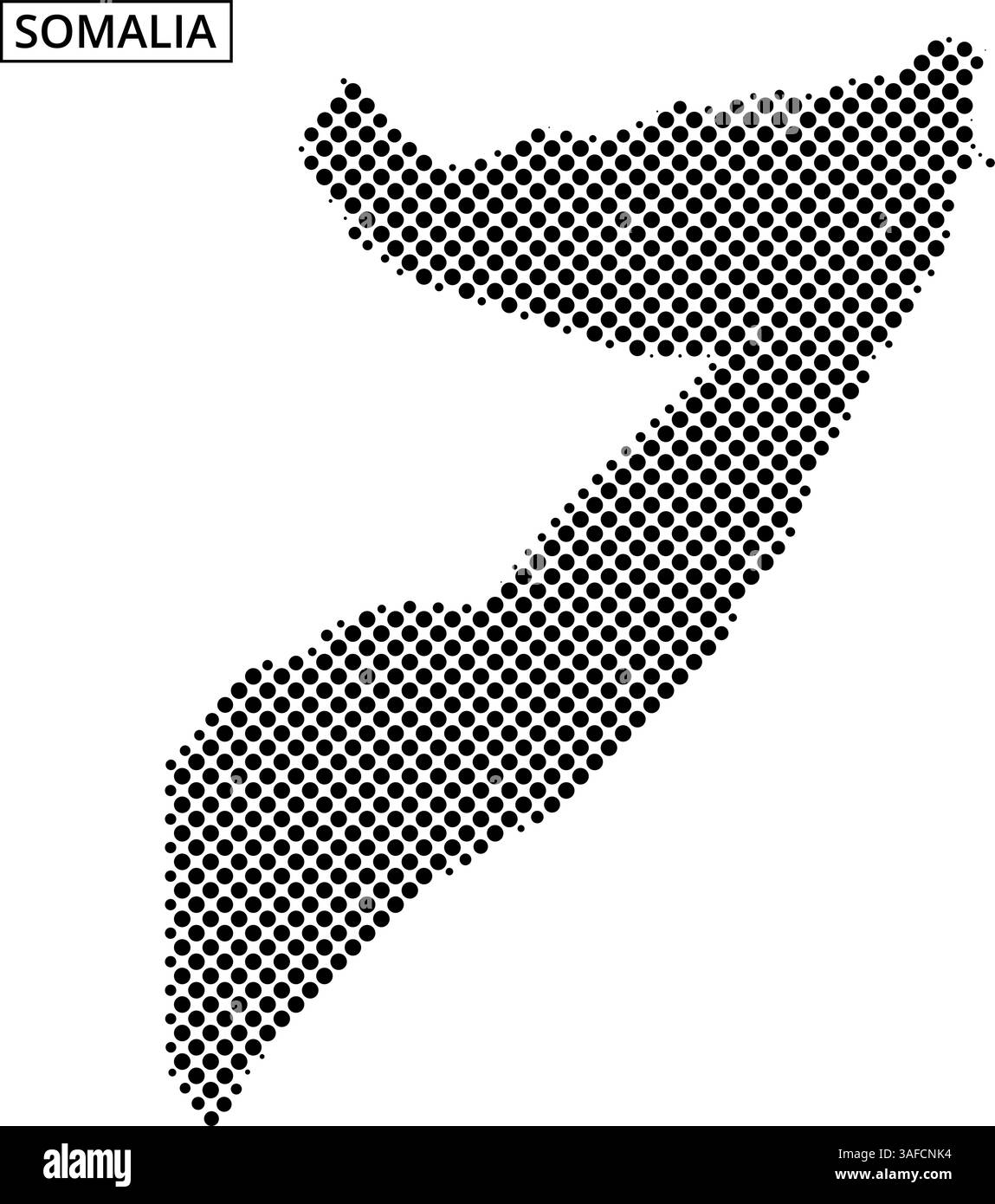 The map of Somalia features a dotted outline, highlighting its ...