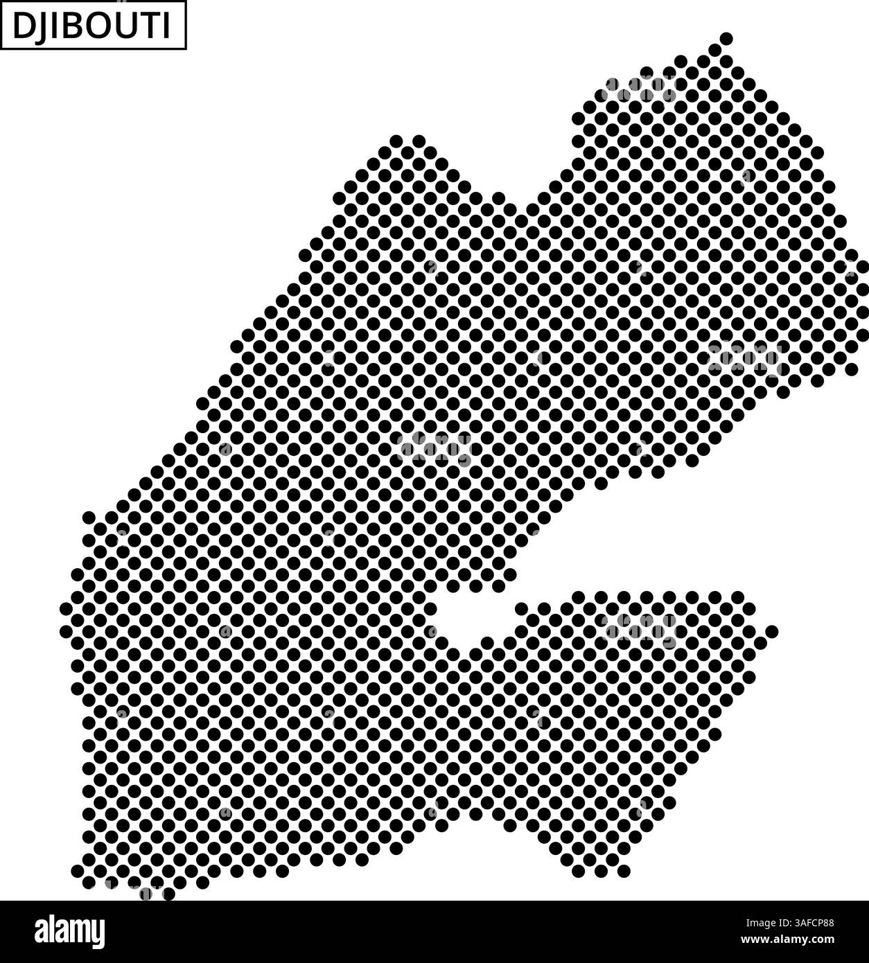 Detailed map of Djibouti showcasing its unique topographical features ...