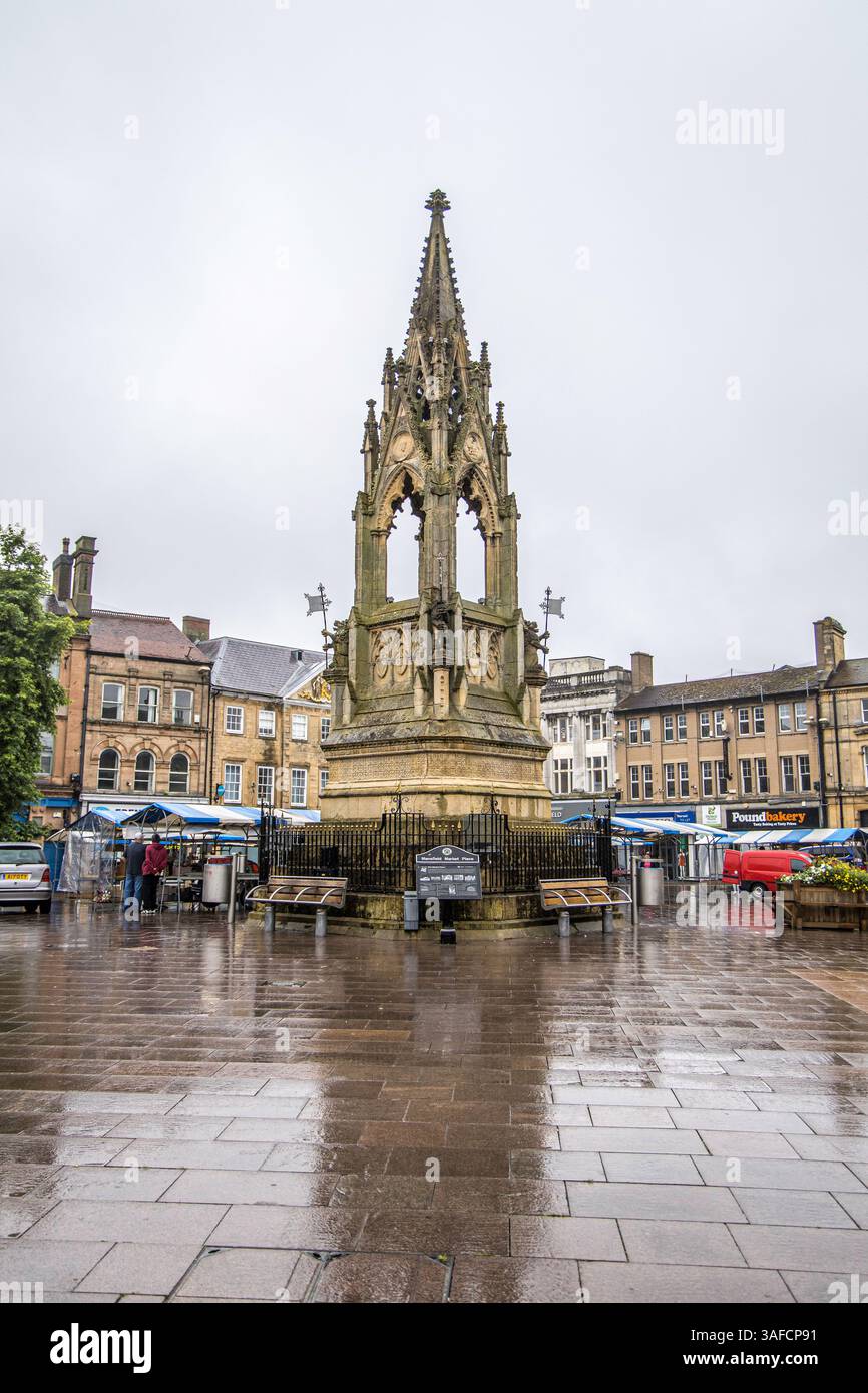 Mansfield , UK - August 8, 2023: View of the Market Place with the ...