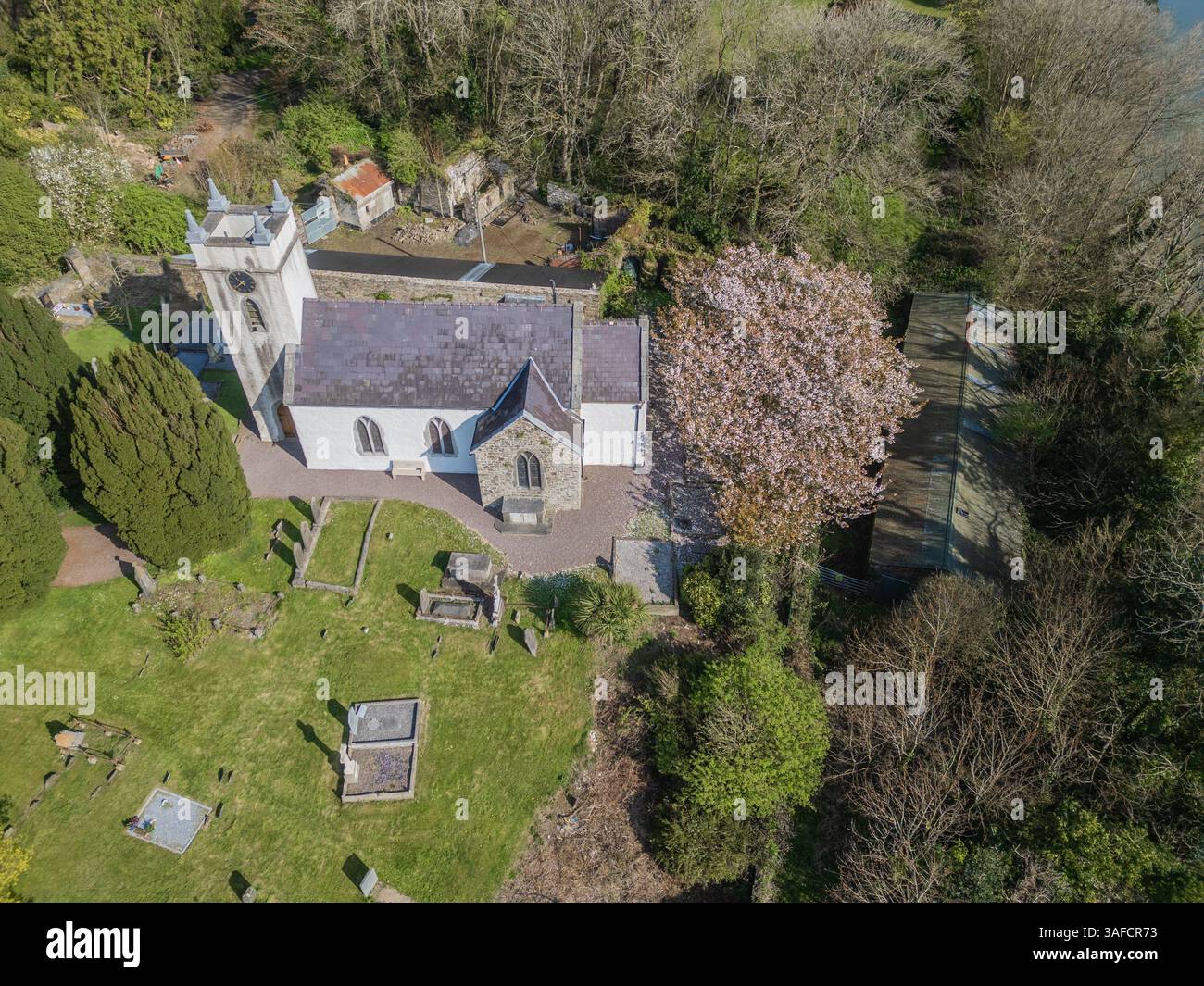 Timoleague, West Cork, Abbey and overview of village, April 2025 Stock ...