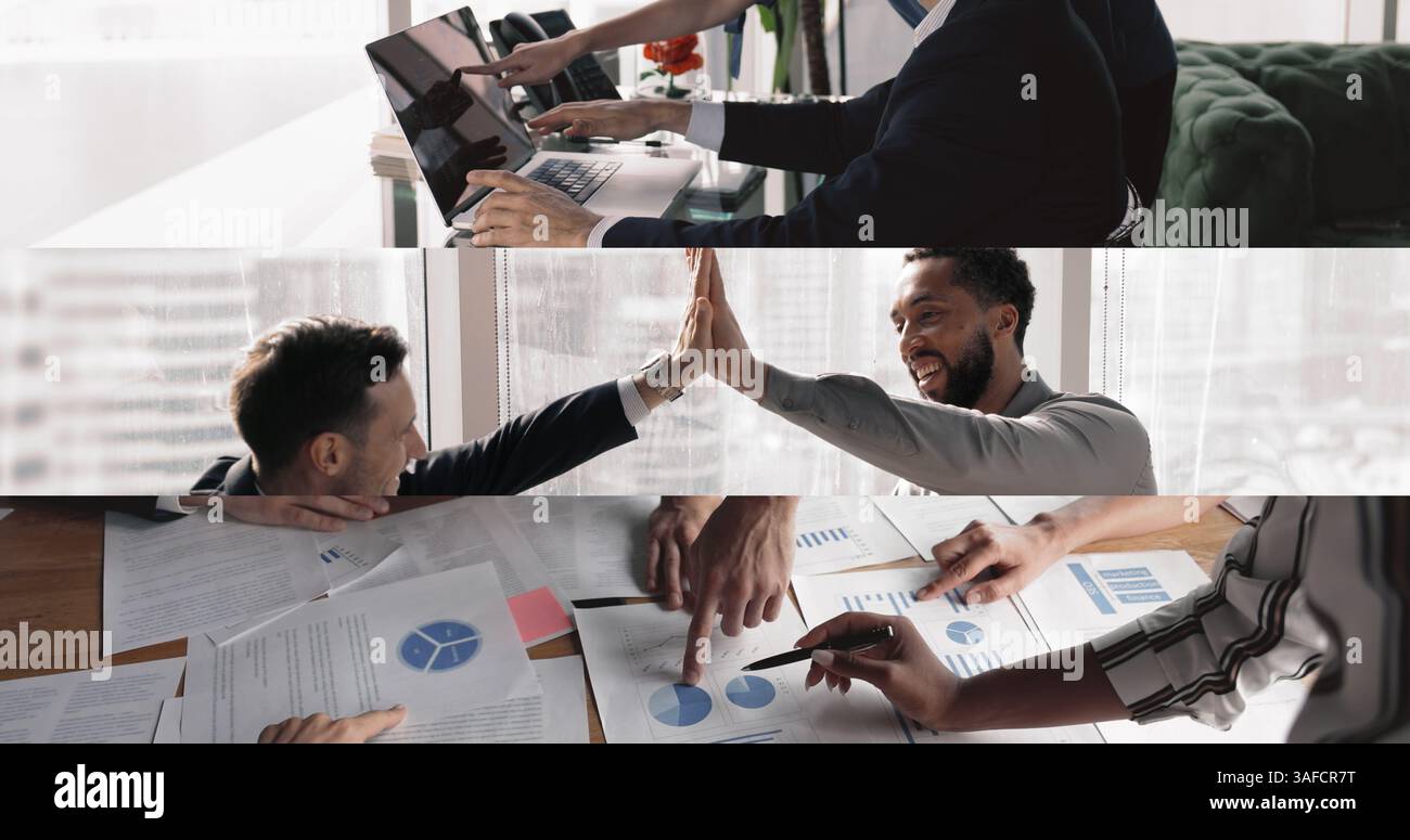 Closeup collage view workmates hi-res stock photography and images - Alamy