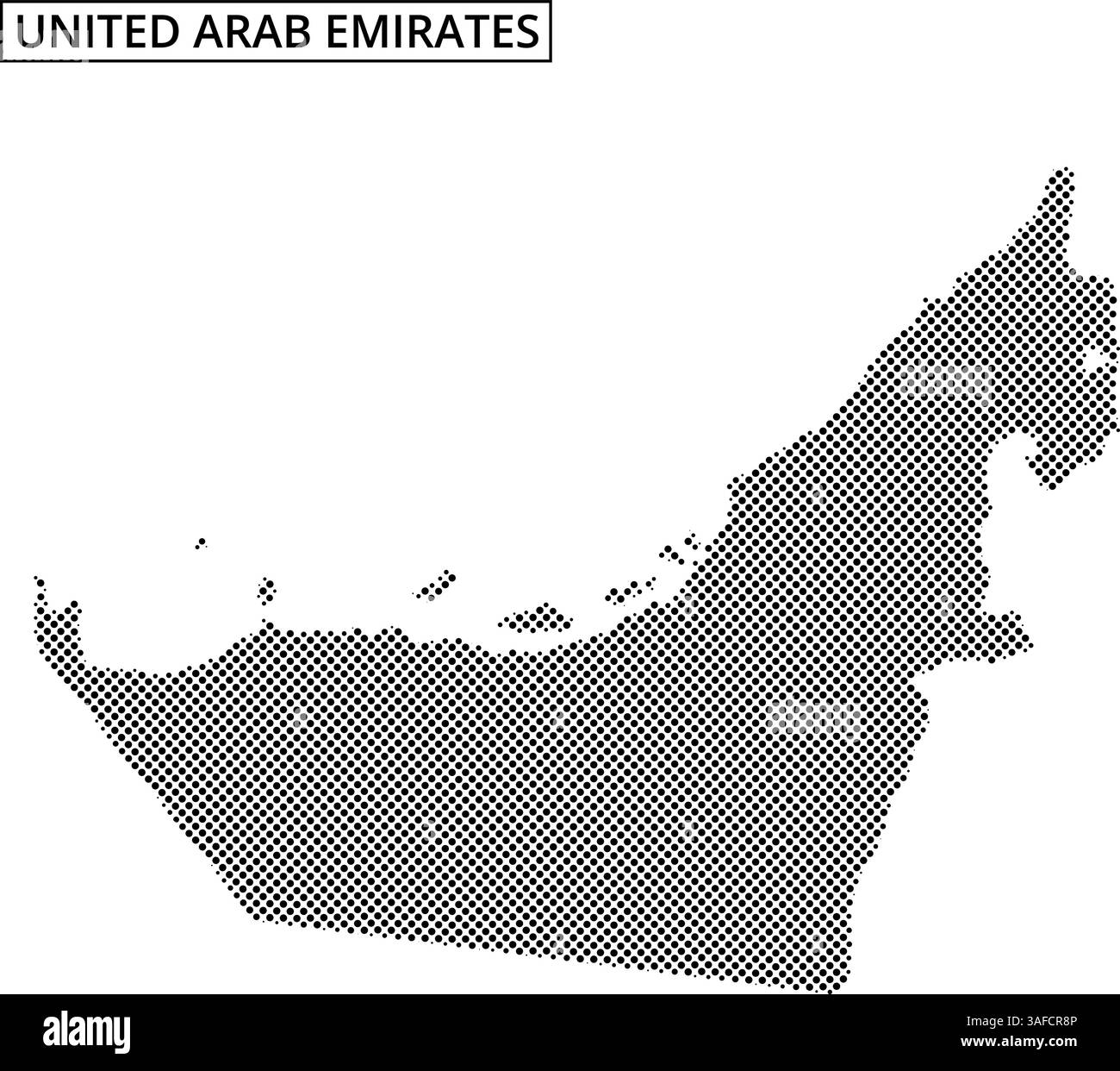 A creative representation of the map of United Arab Emirates using a ...