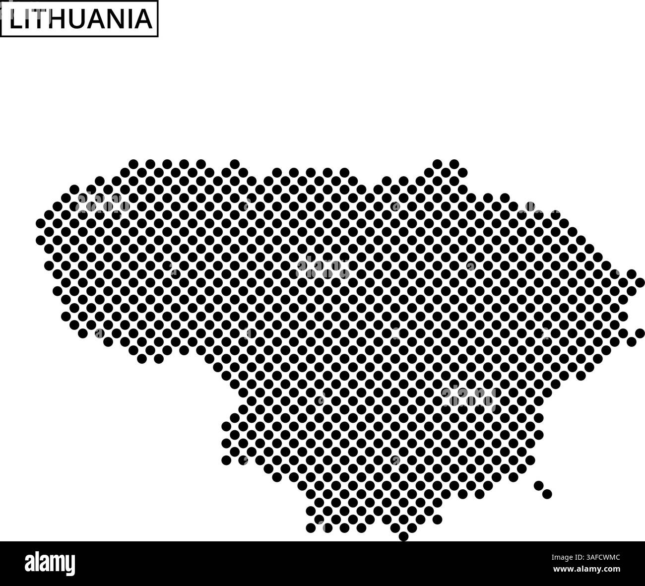 The outline of Lithuania is displayed using a dotted pattern, providing ...
