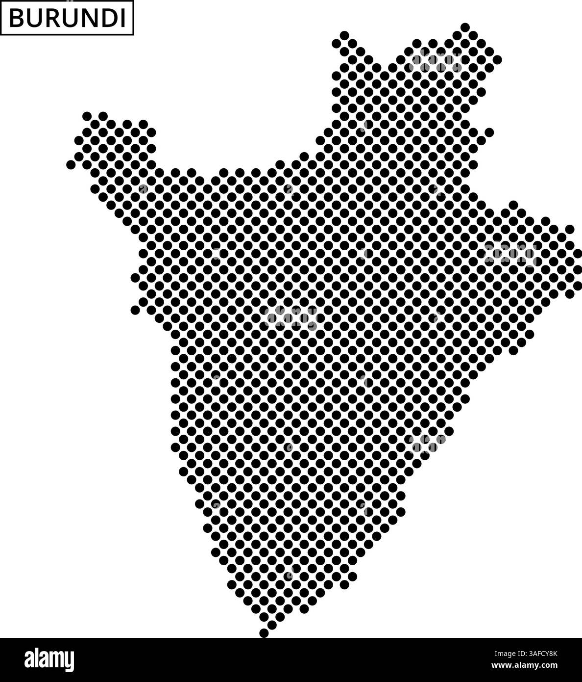 A creative depiction of Burundi's outline in a striking dot pattern ...