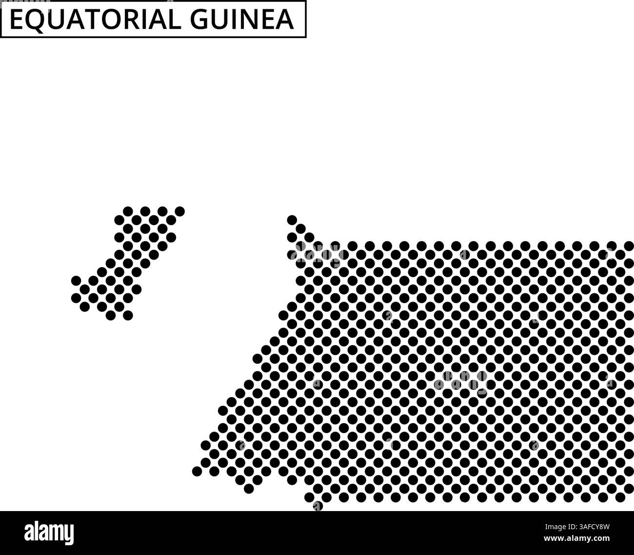 The graphic showcases the outline of Equatorial Guinea, emphasizing its ...