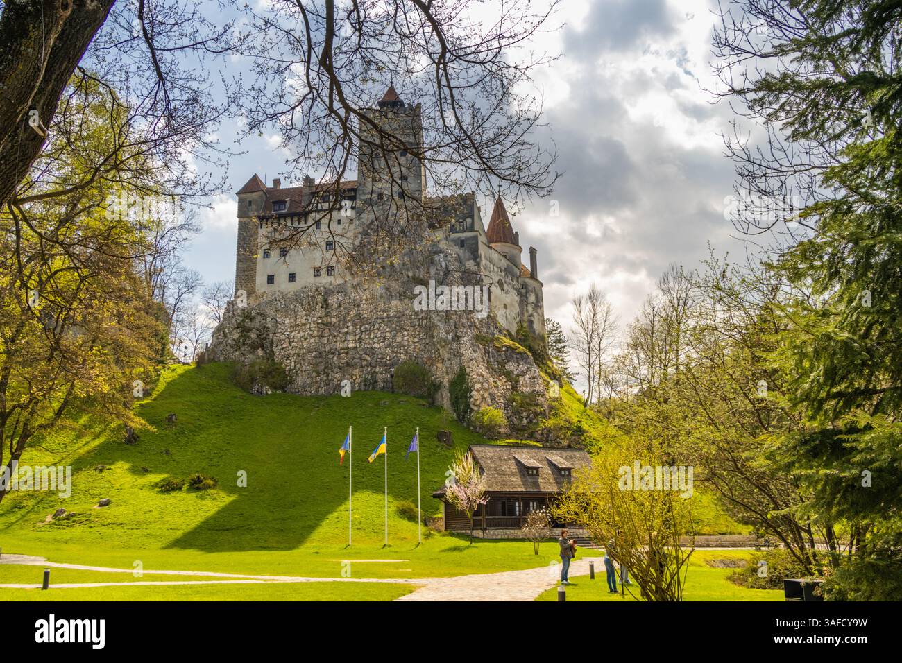 Brasov, Transylvania. Romania. The medieval Castle of Bran, known for ...