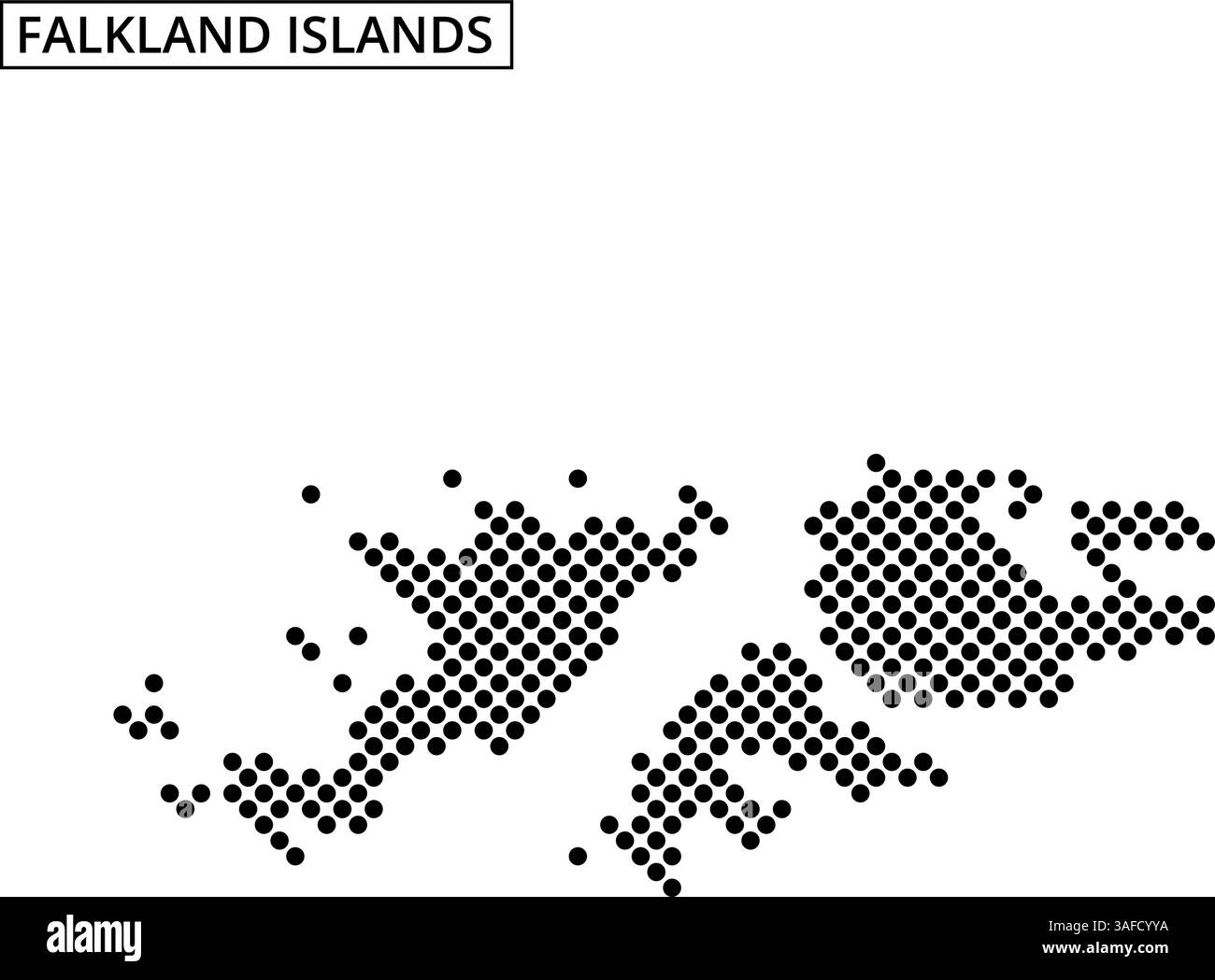 A dotted map highlights the Falkland Islands, showcasing their geography and position in the ...