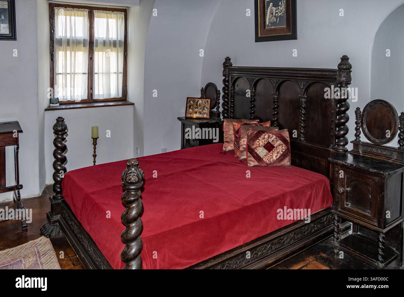 Inside Bran Castle in Transylvania. Inner yard . The dark Castle of ...