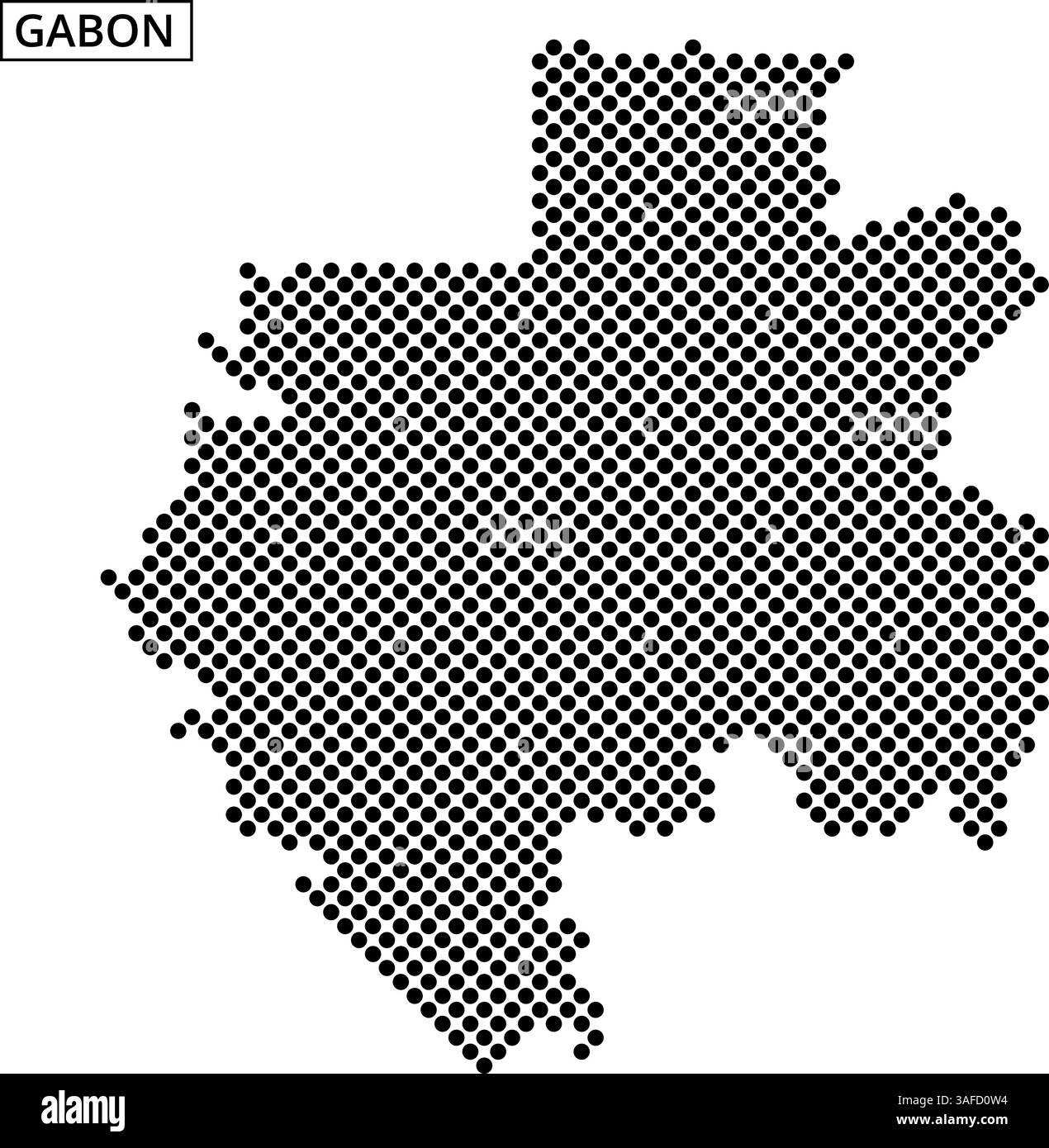 A graphic representation of Gabon highlights its distinct geographic ...