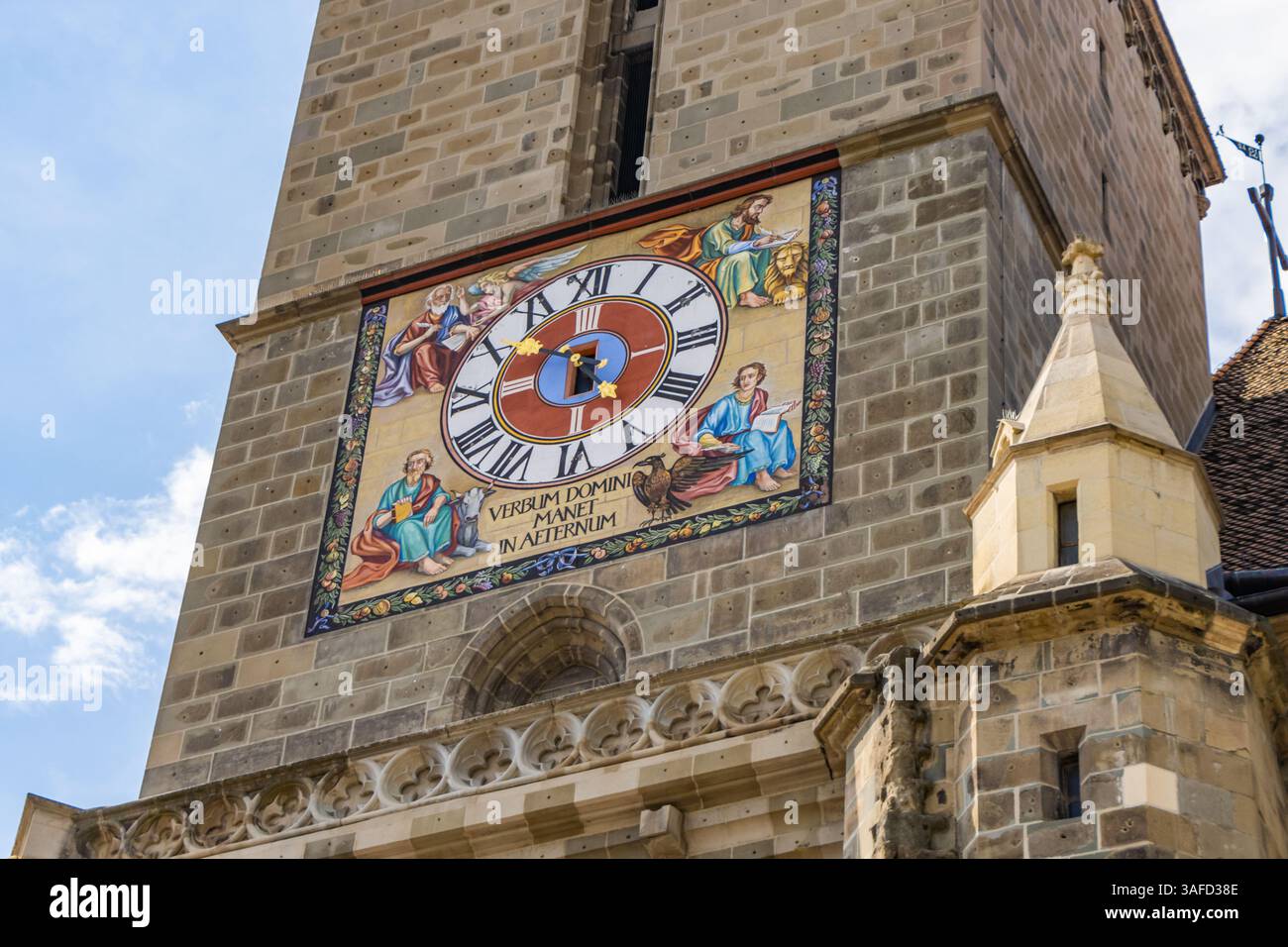 Brasov, Romania. The Tower of the Saxon clock on the exterior of The ...