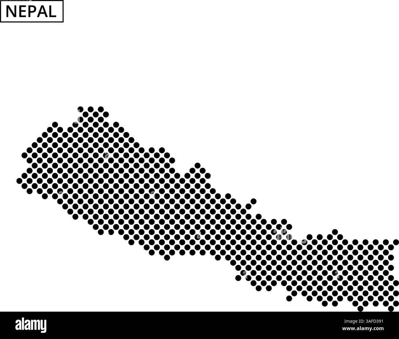 A map of Nepal illustrating the country’s outline and geographic ...