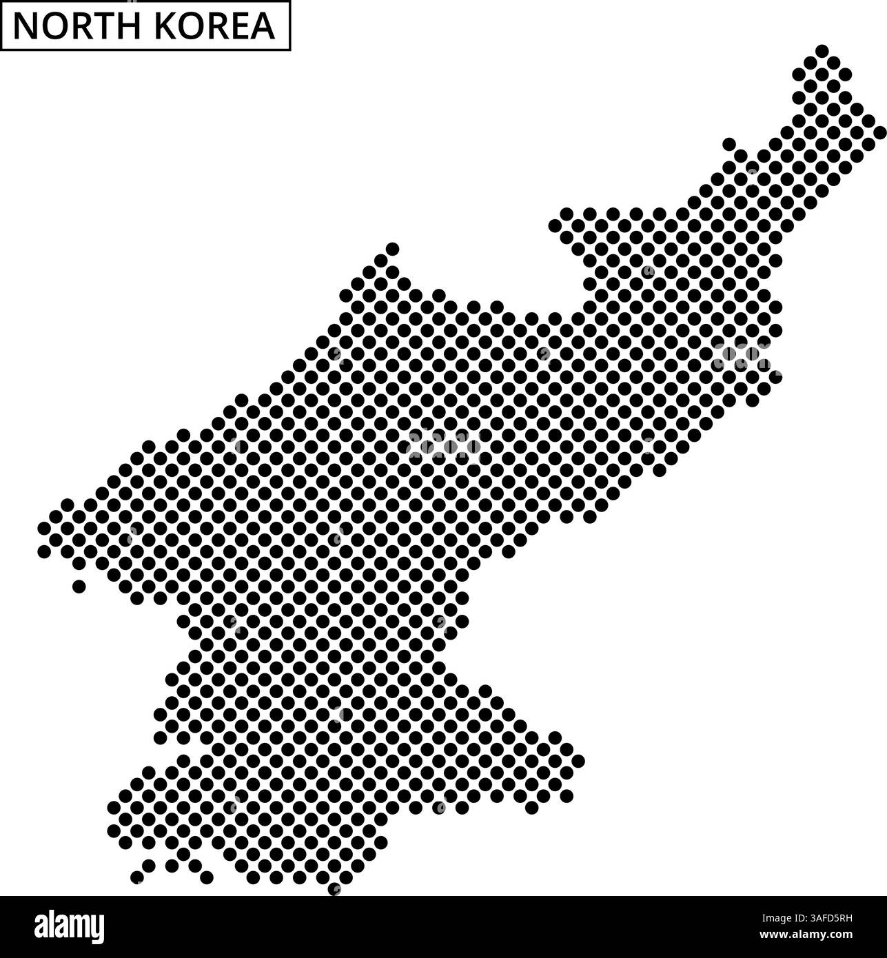 This visual displays a dot map of North Korea, highlighting its ...