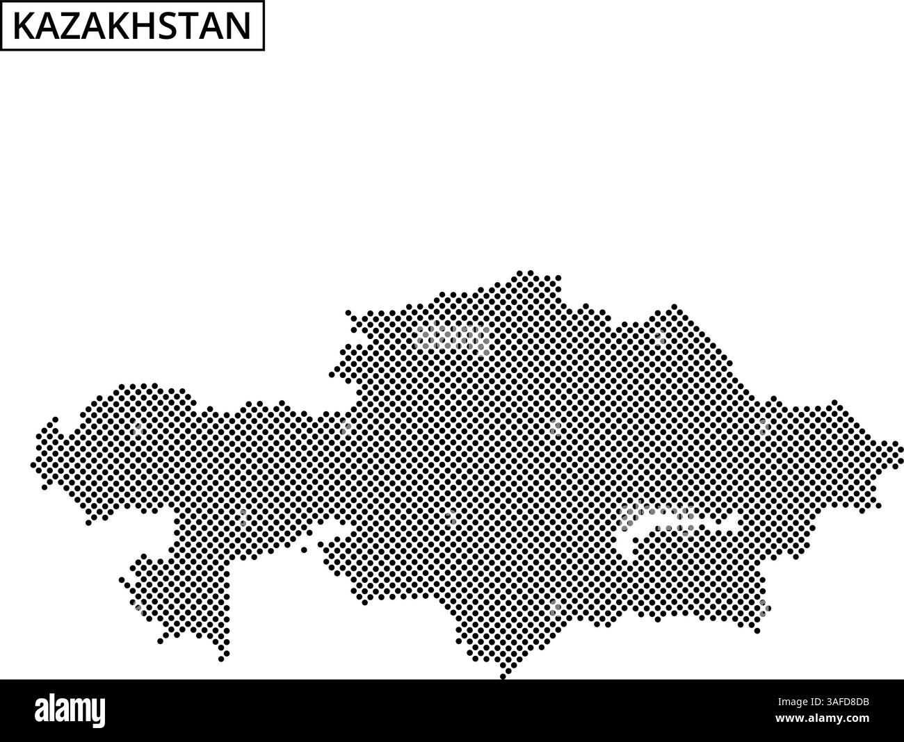 A dotted representation of Kazakhstan's map showcases its geographical ...