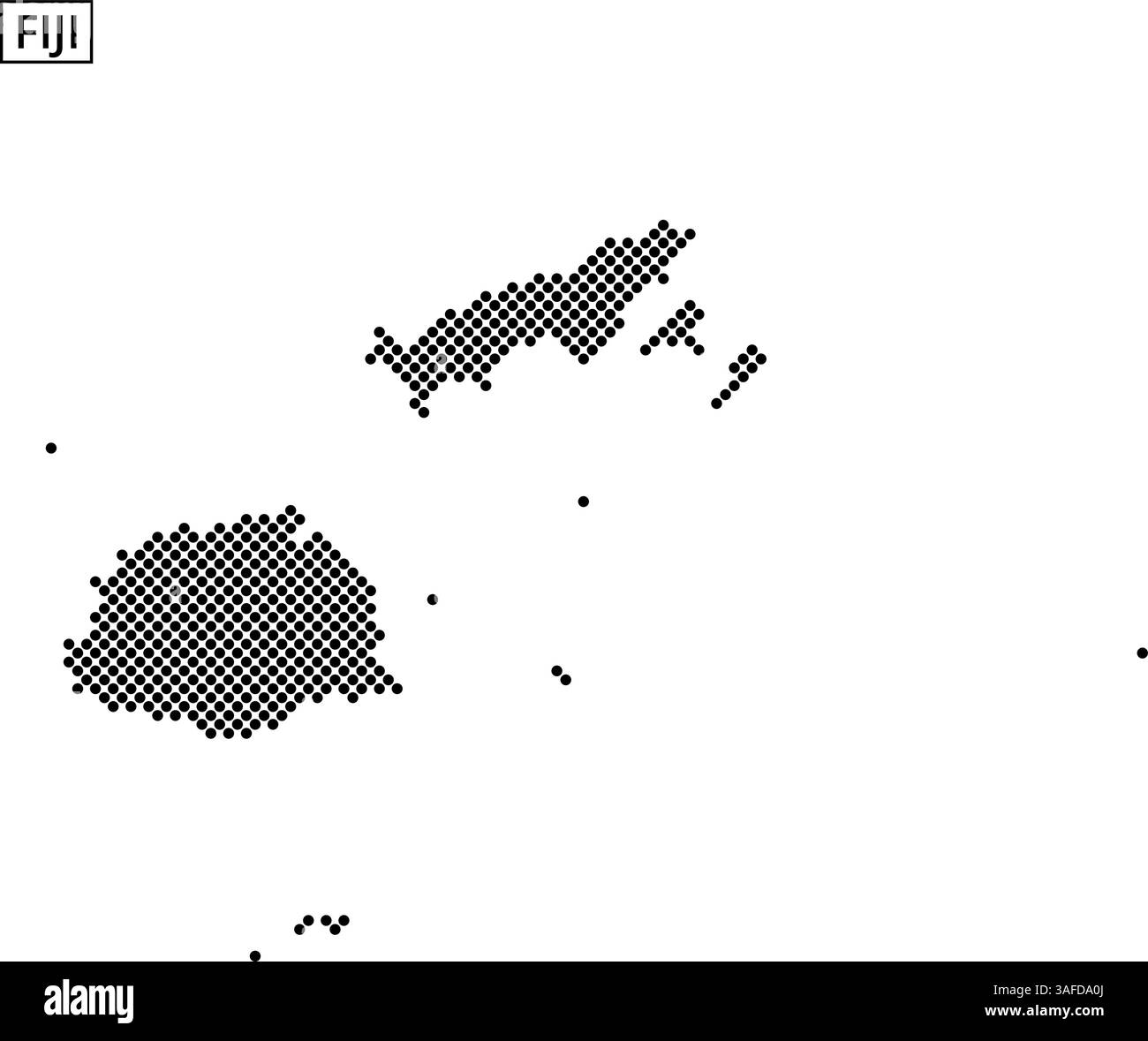 Detailed representation of Fiji highlighting its islands and ...