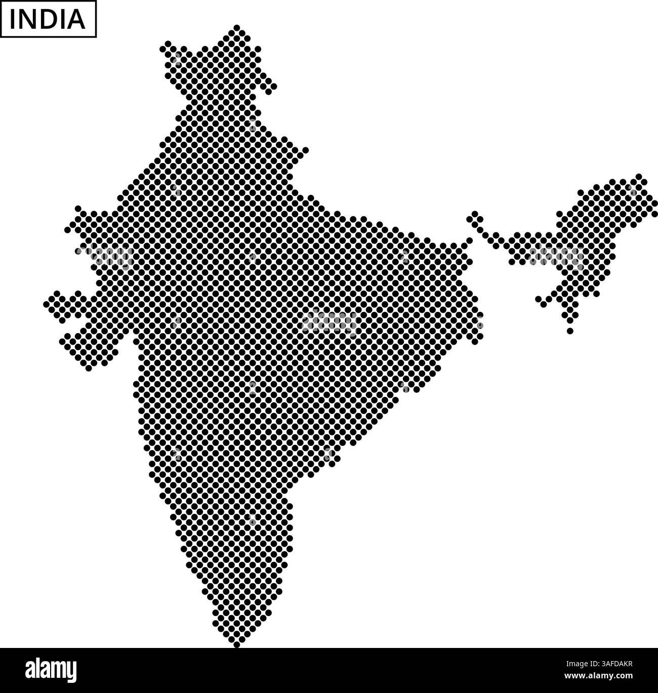 This visual features a dotted representation of India's geographical ...