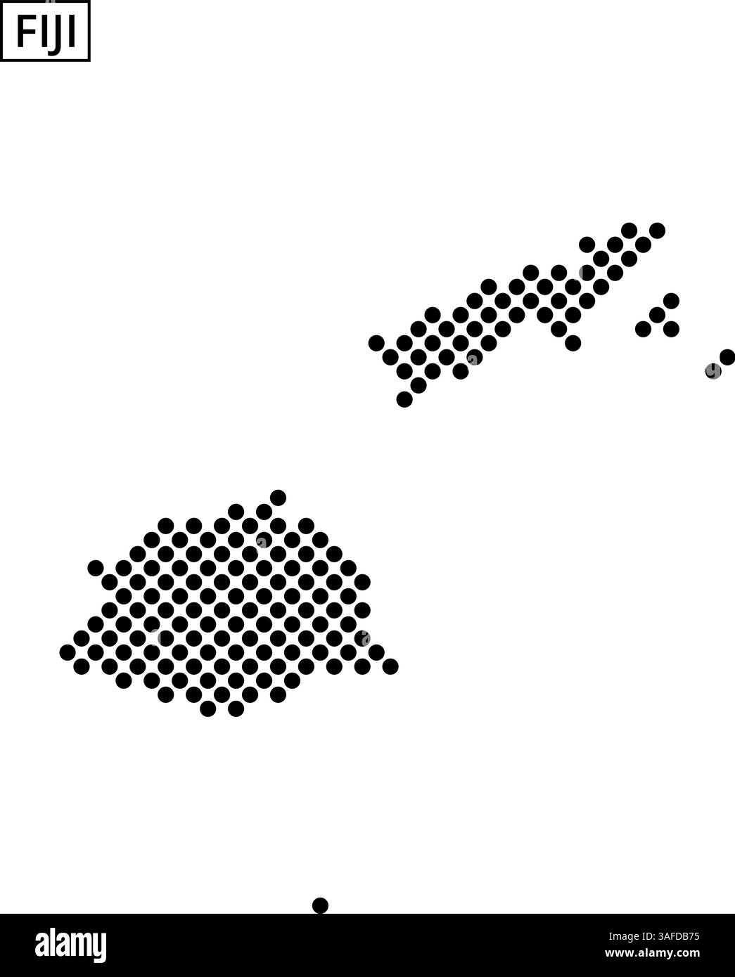 Detailed representation of Fiji highlighting its islands and ...