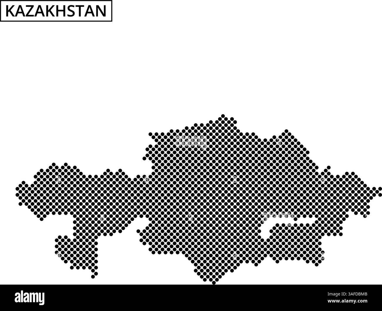 A dotted representation of Kazakhstan's map showcases its geographical ...