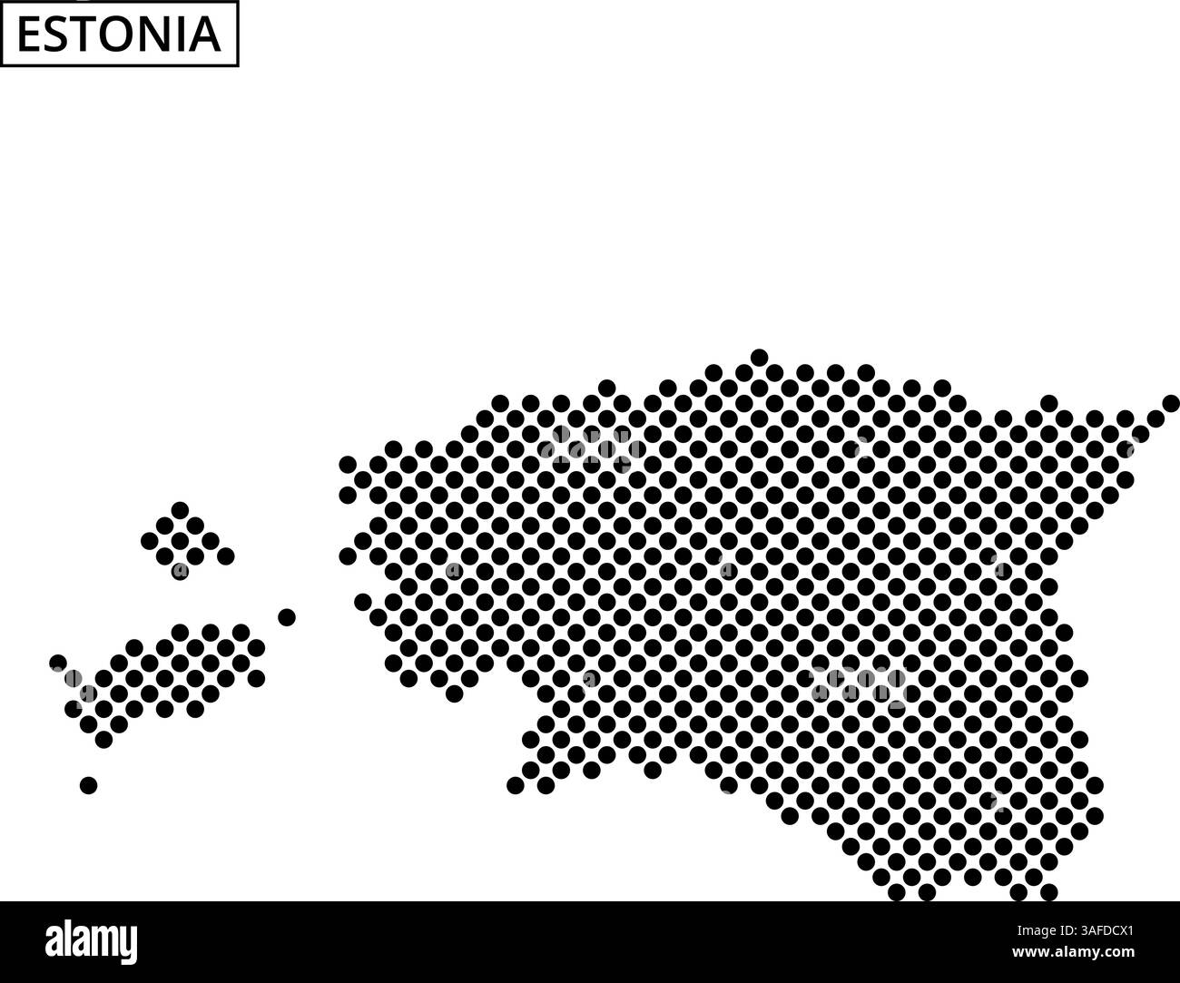 A representation of Estonia drawn using a unique dot pattern ...