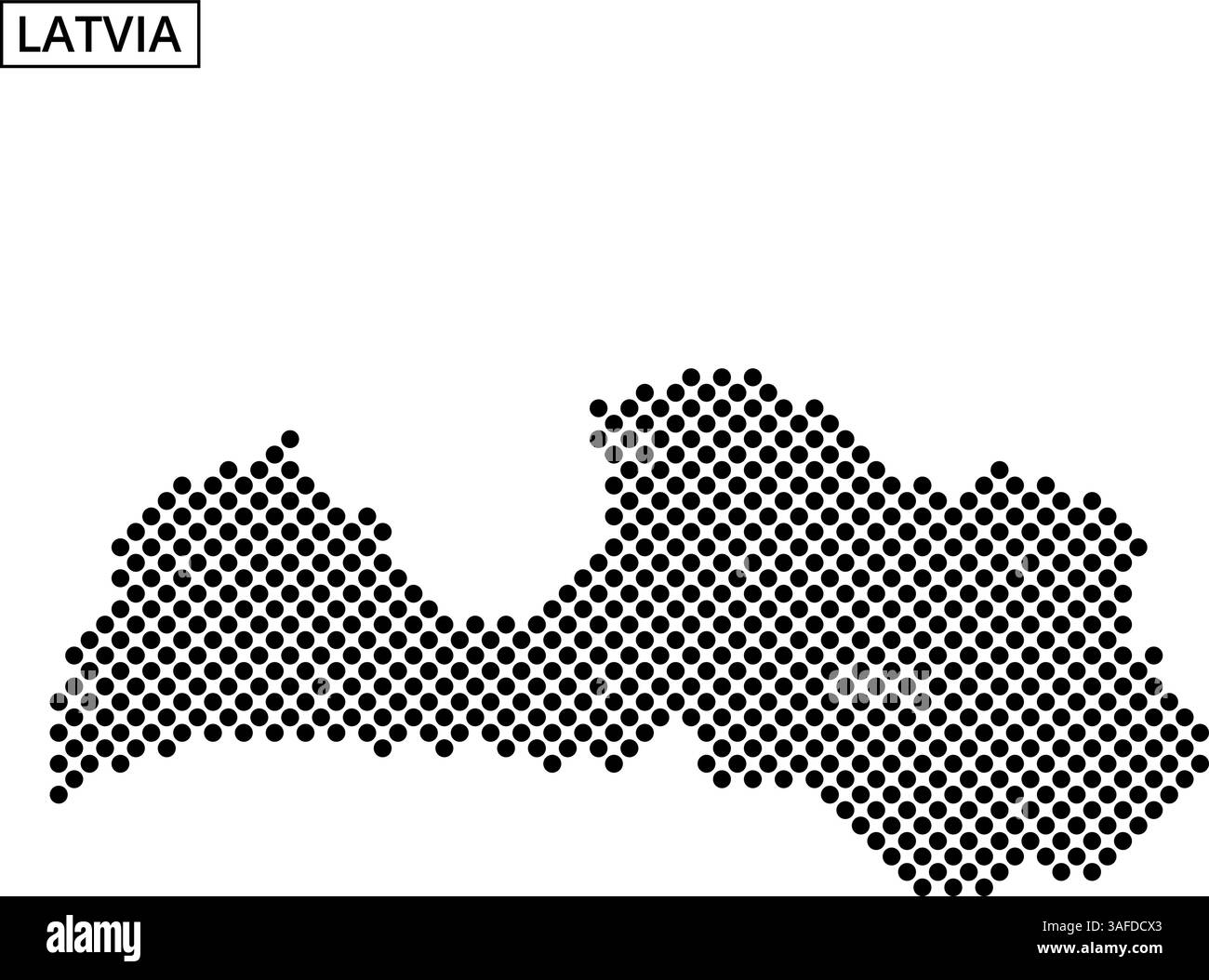 A creative depiction of Latvia’s geographical shape using a dotted ...