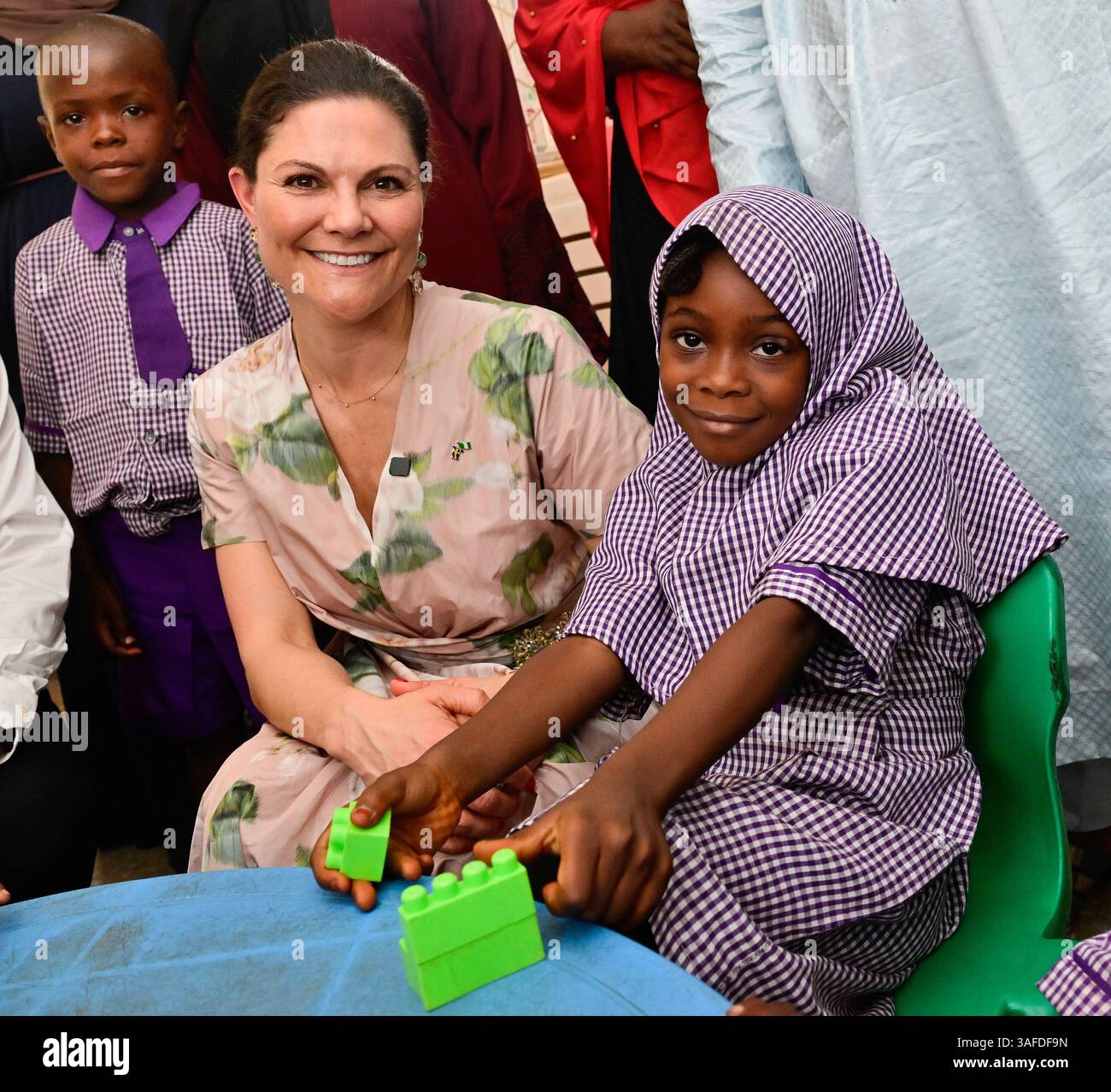 Abuja, Nigeria. 07th Apr, 2025. Swedens Crown Princess Victoria meets ...