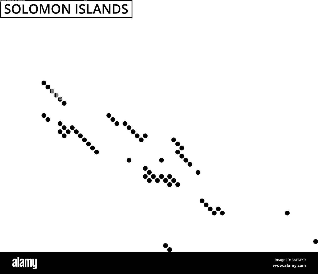 Detailed outline of the Solomon Islands showcasing its geographical features and locations ...