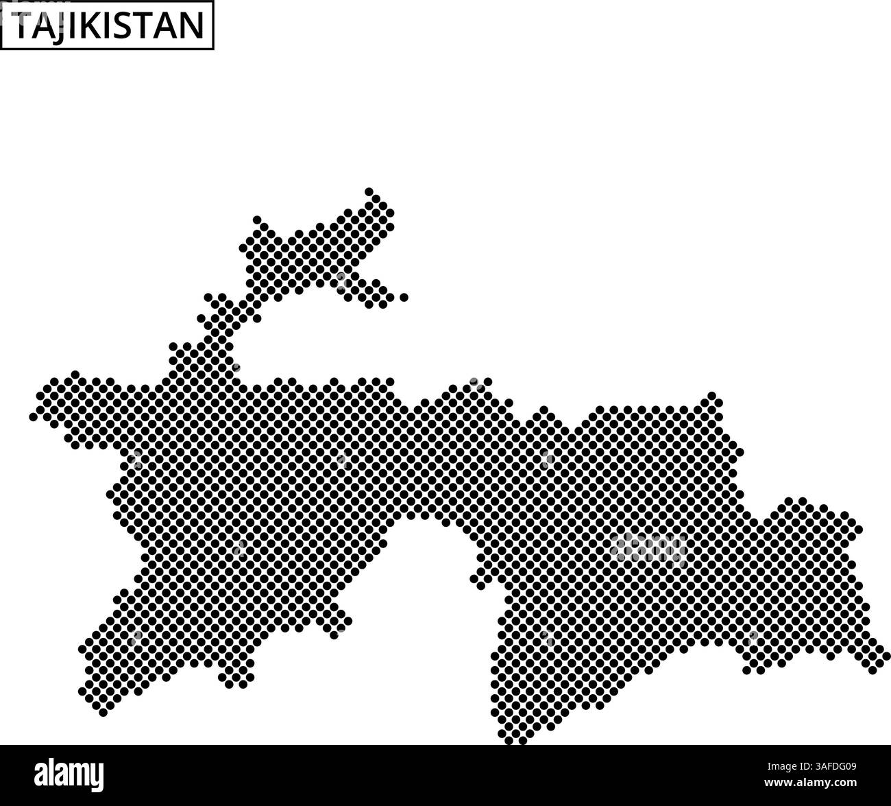 A detailed map of Tajikistan showcasing its geographical layout using ...