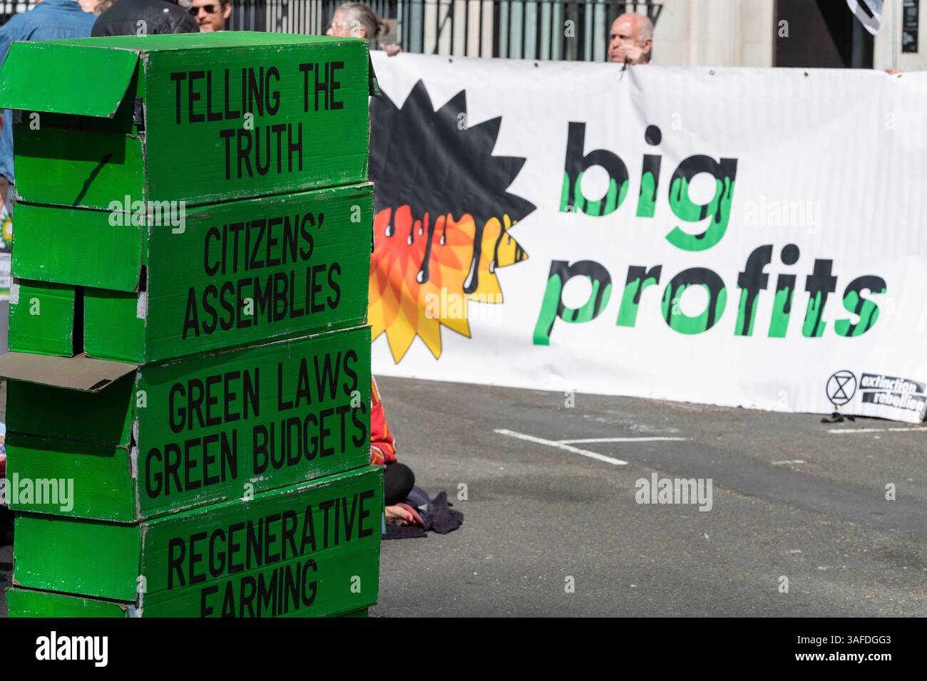 London, UK. 7 April, 2025. Environmental activists from Extinction ...
