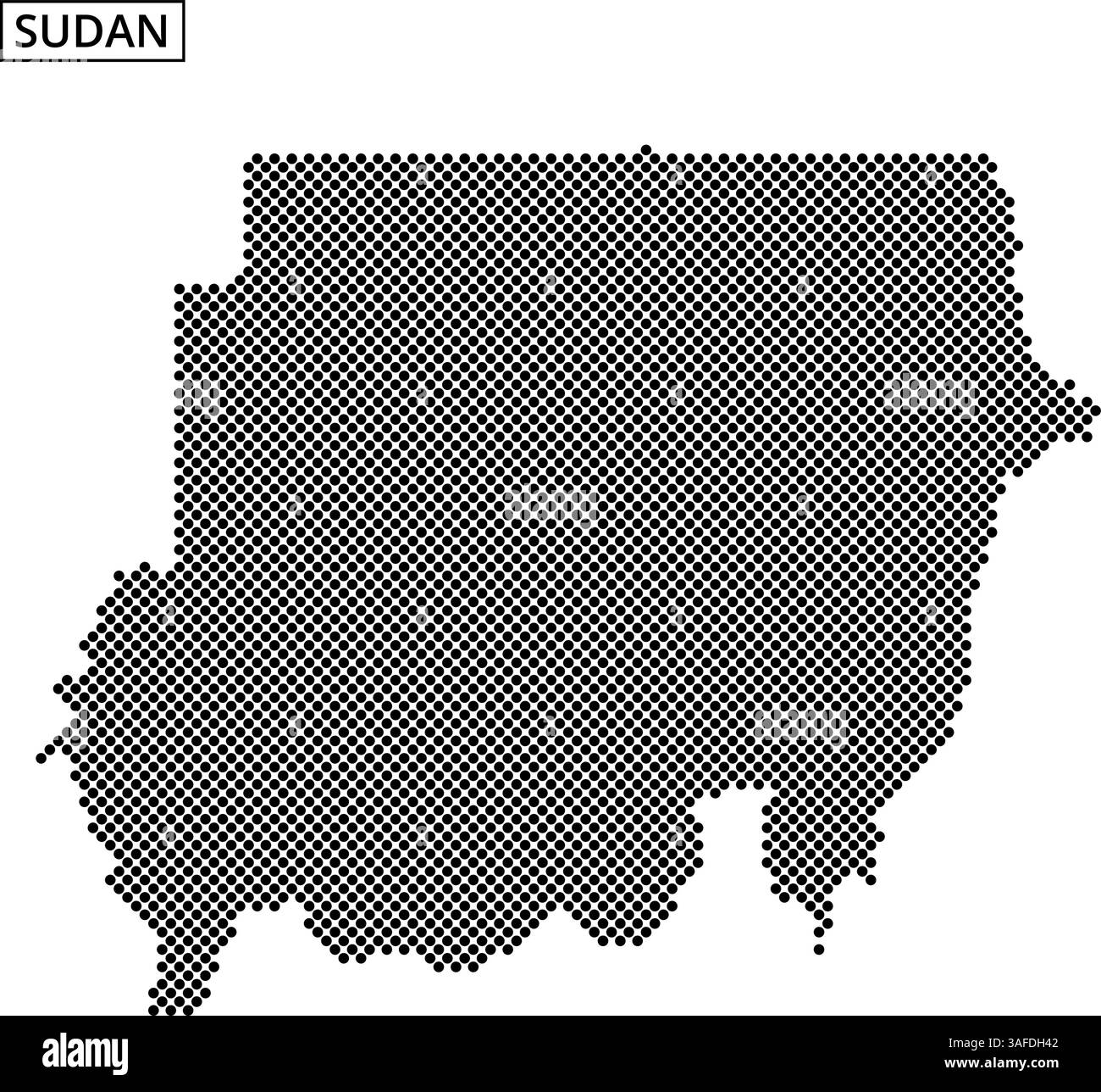 This artwork of Sudan uses dotted patterns to showcase its unique shape ...