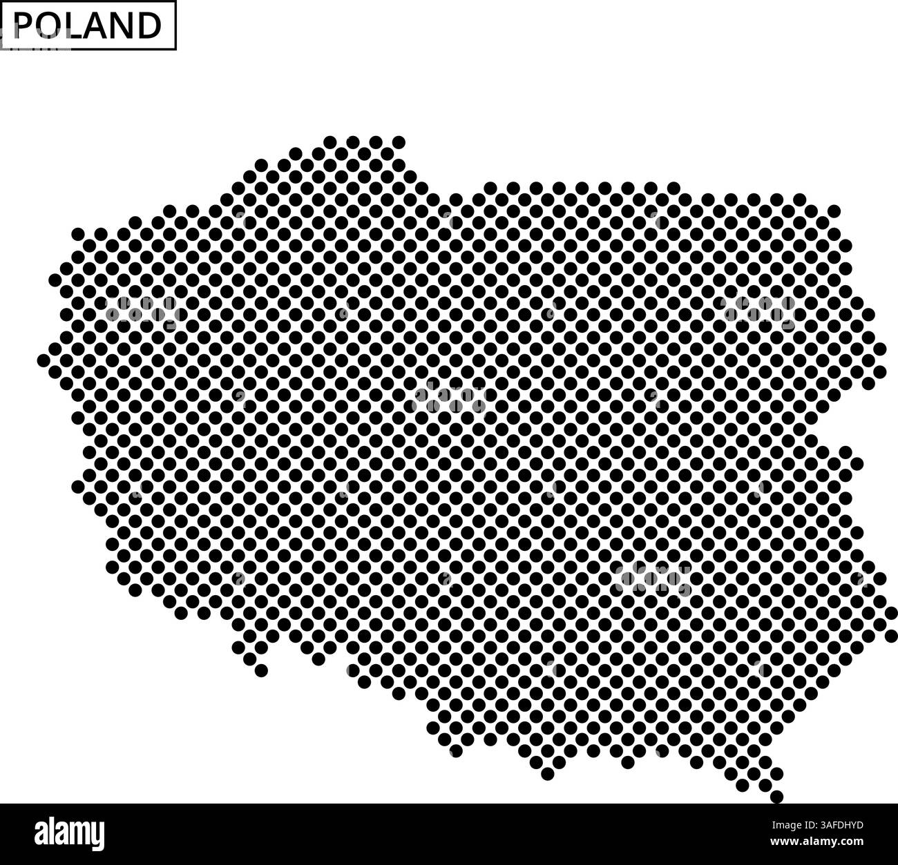 This design features a dotted map of Poland, highlighting its borders ...