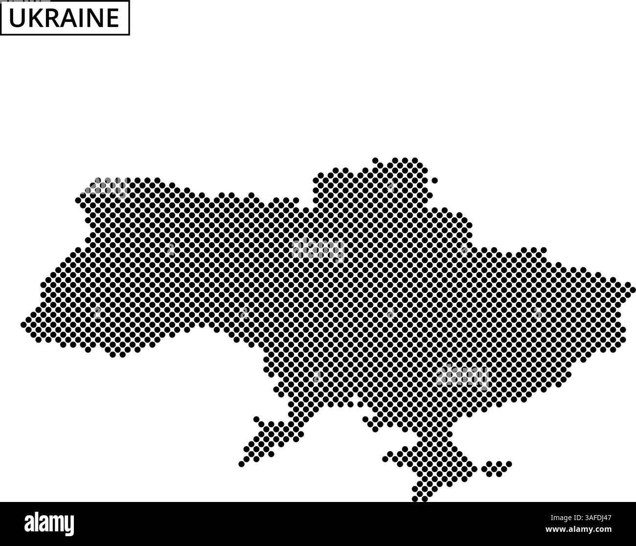 An outline of Ukraine filled with a dot pattern, emphasizing the ...