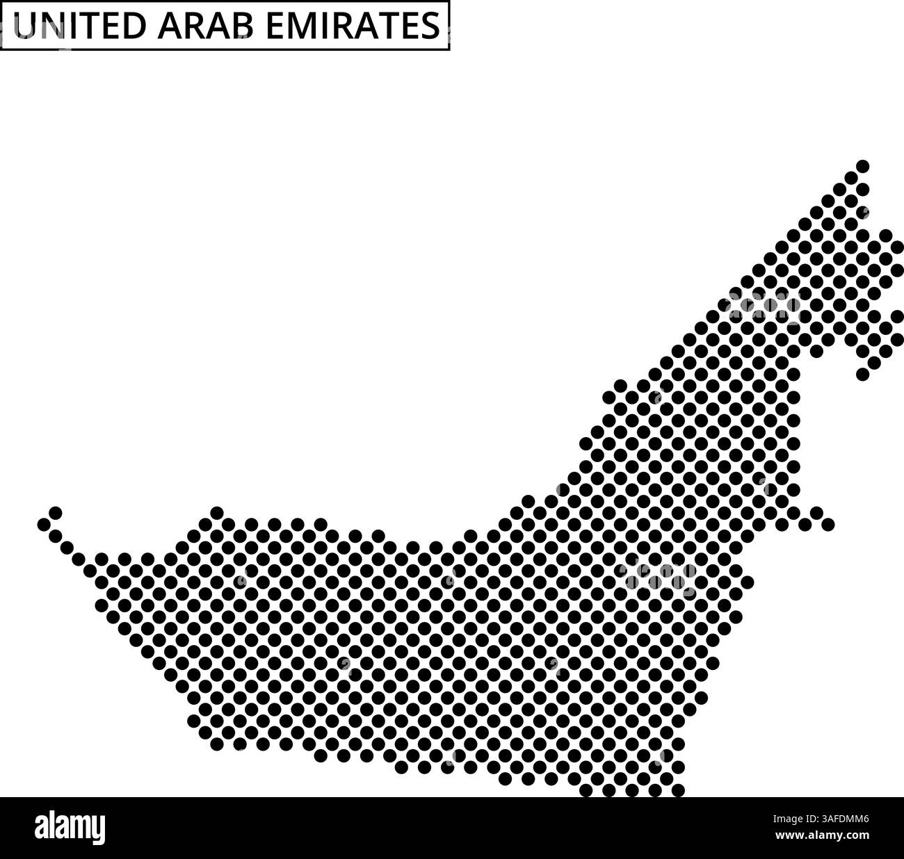 A creative representation of the map of United Arab Emirates using a ...