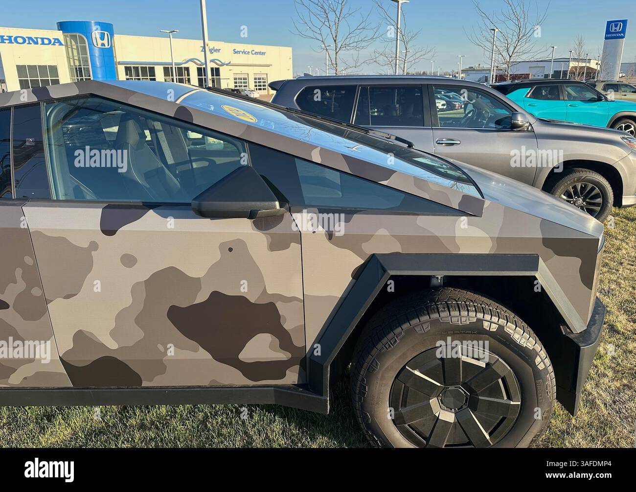 Mount Pleasant, Wisconsin, USA. 6th Apr, 2025. A 2024 Tesla Cybertruck ...