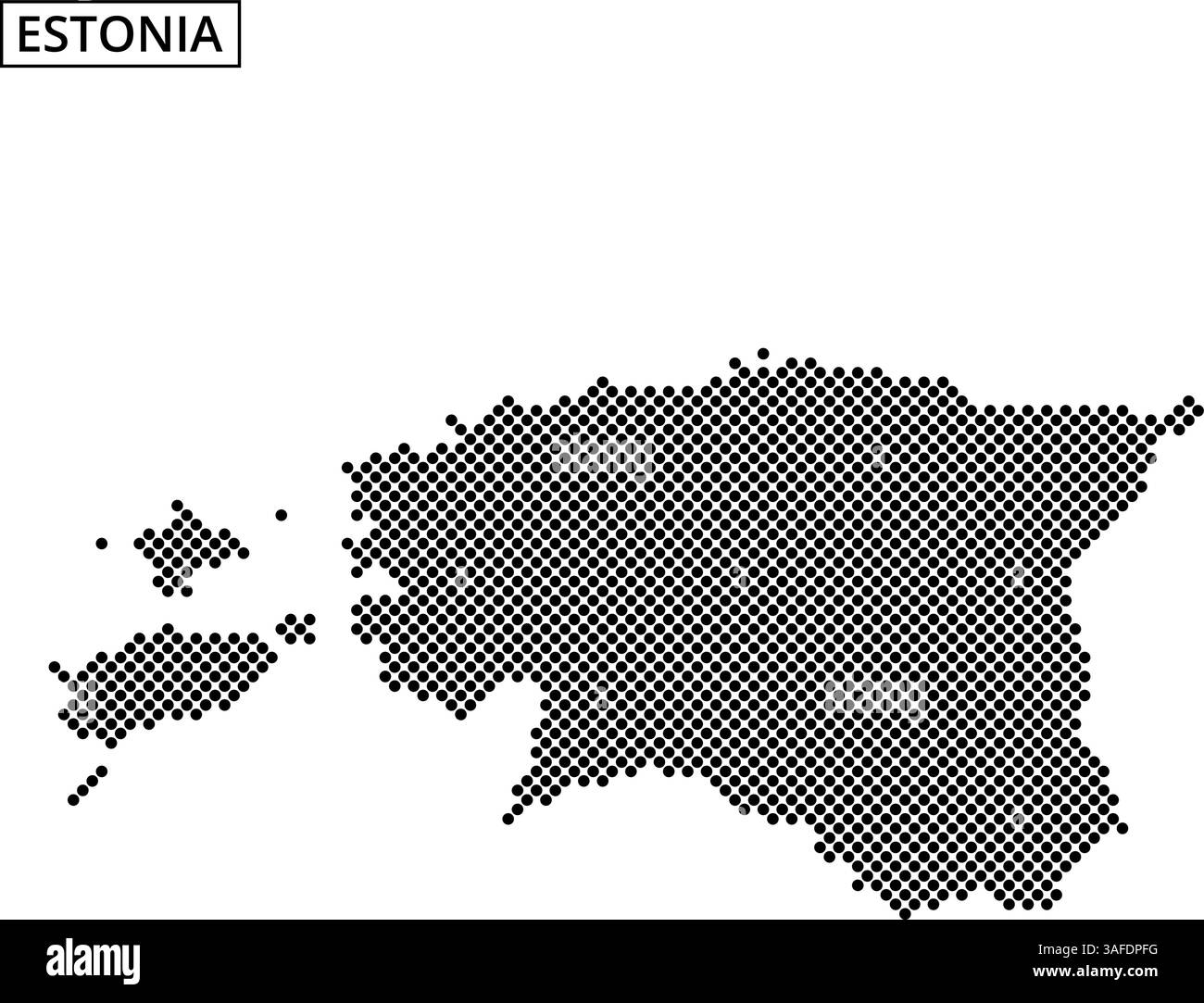 A representation of Estonia drawn using a unique dot pattern ...