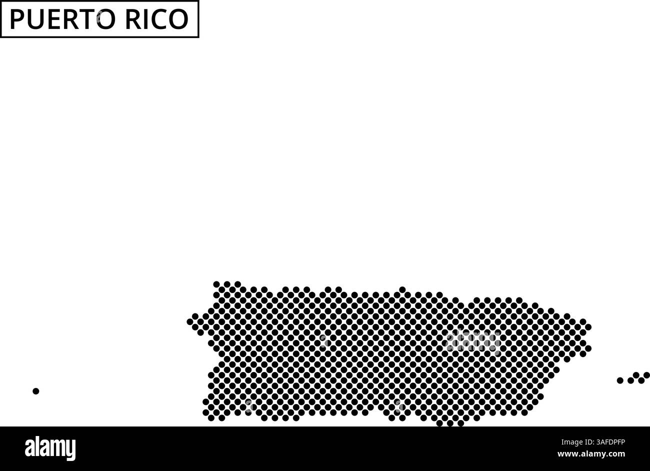 A creative map of Puerto Rico showcased with a dotted pattern and wavy ...