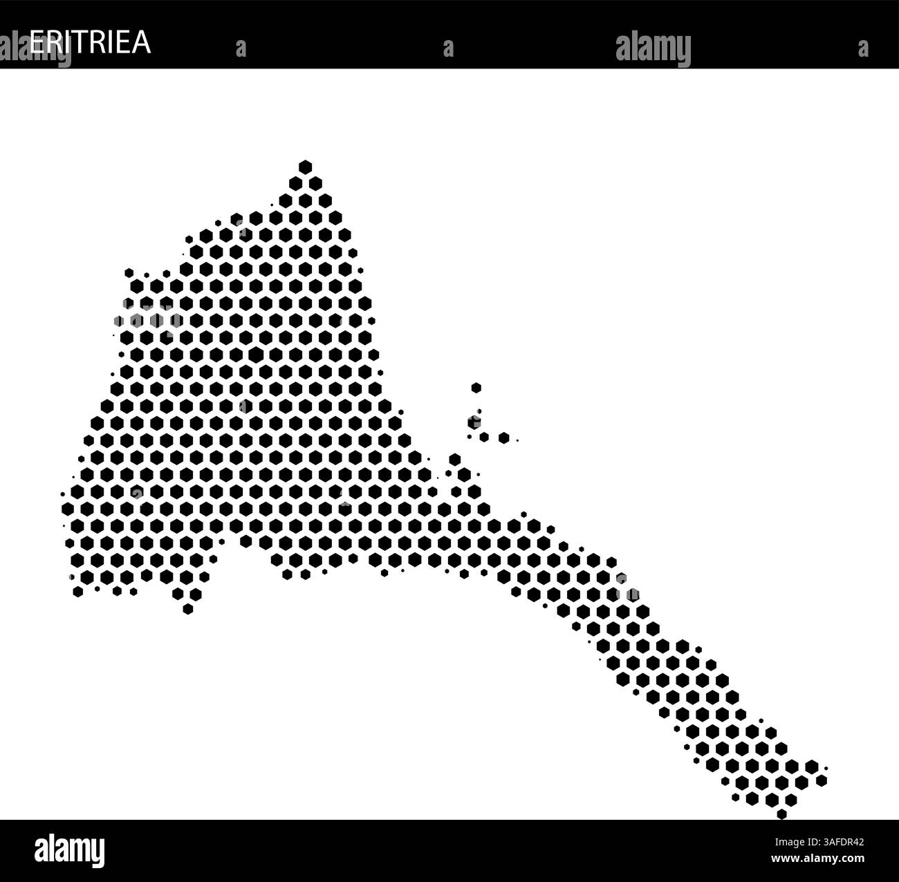 This detailed outline of Eritrea displays its geographic borders and ...