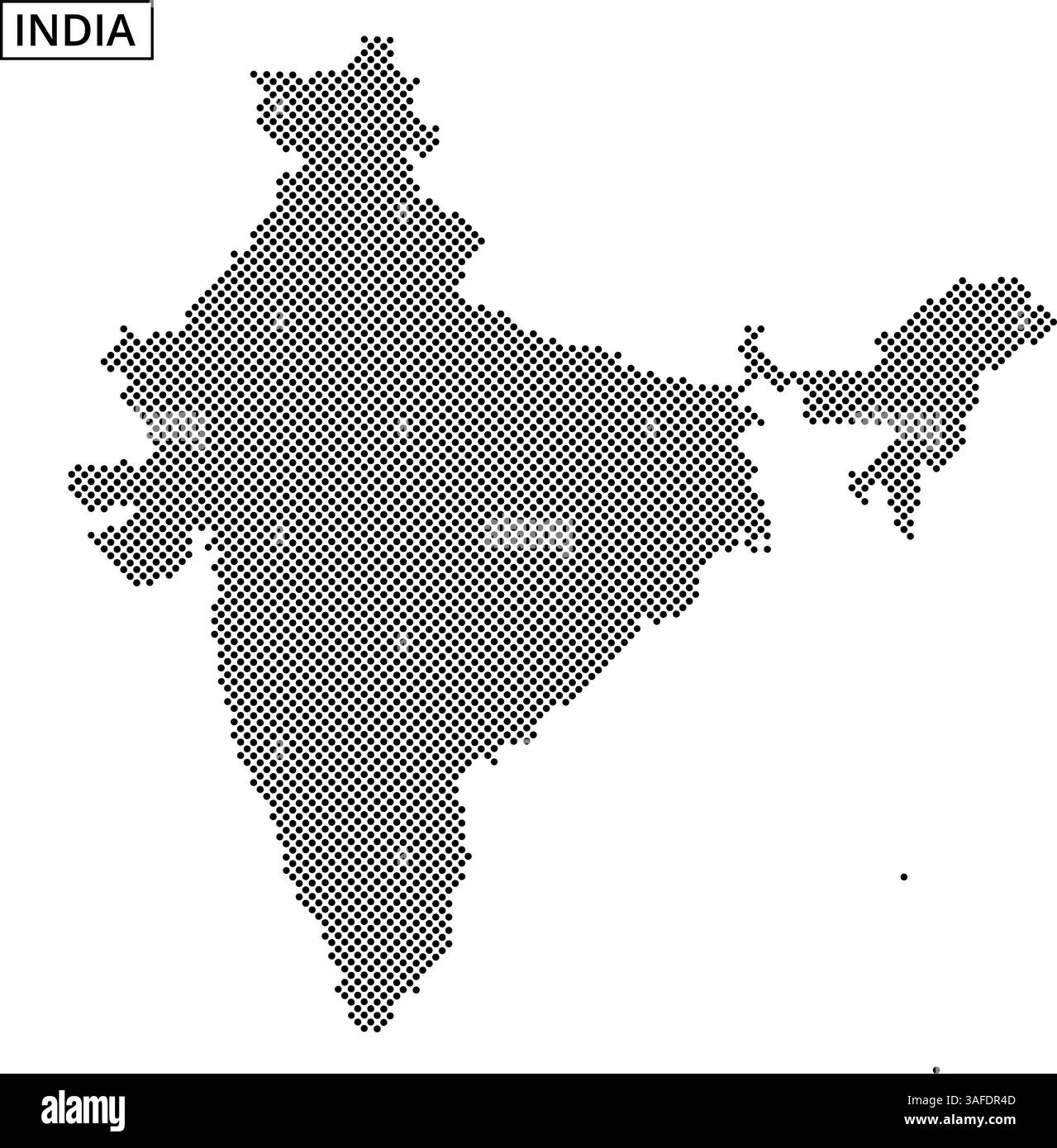 This visual features a dotted representation of India's geographical ...
