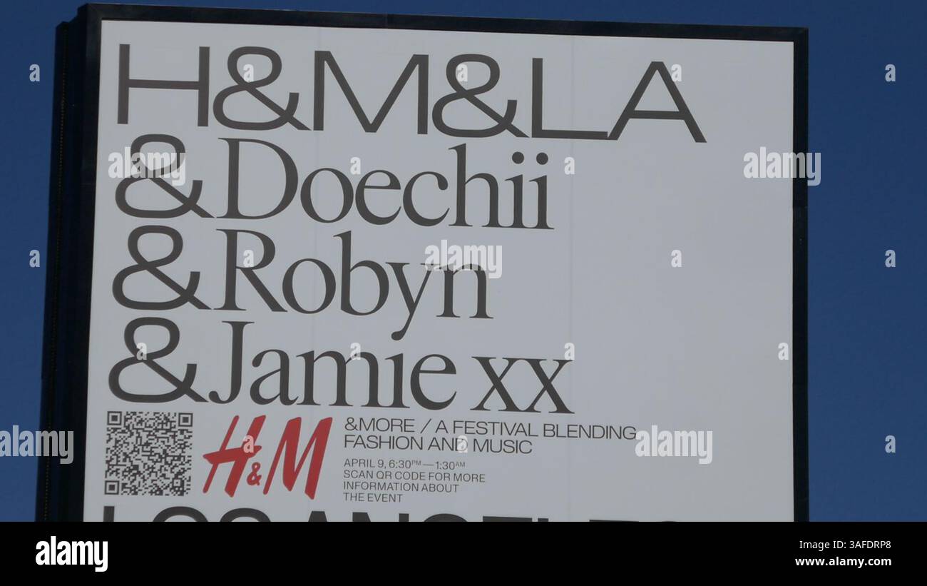 Los Angeles, California, USA 6th April 2025 H&M Billboard with Doechii ...