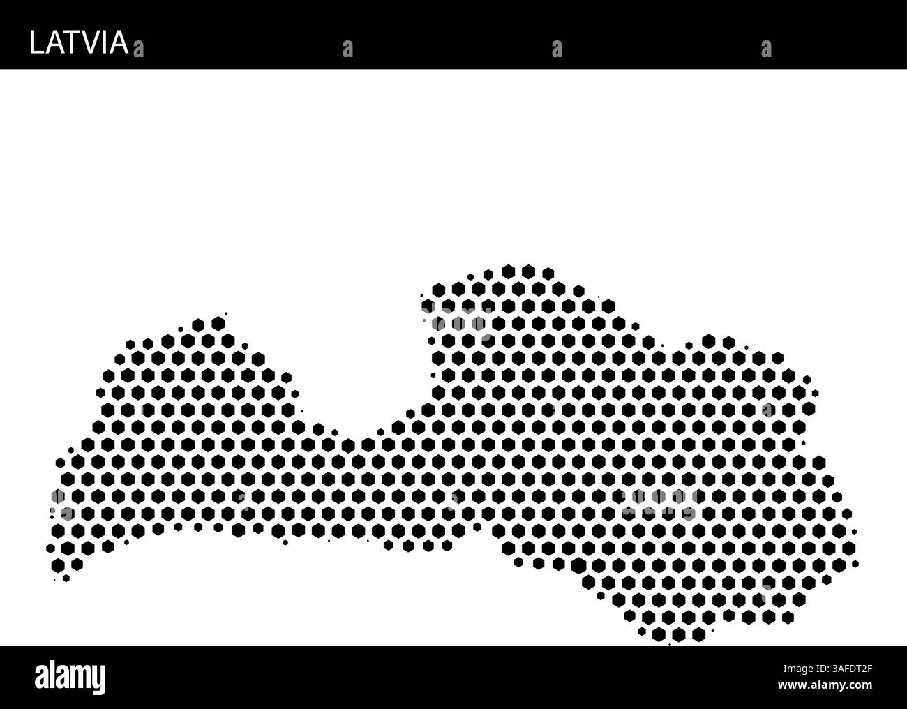 A creative depiction of Latvia’s geographical shape using a dotted ...